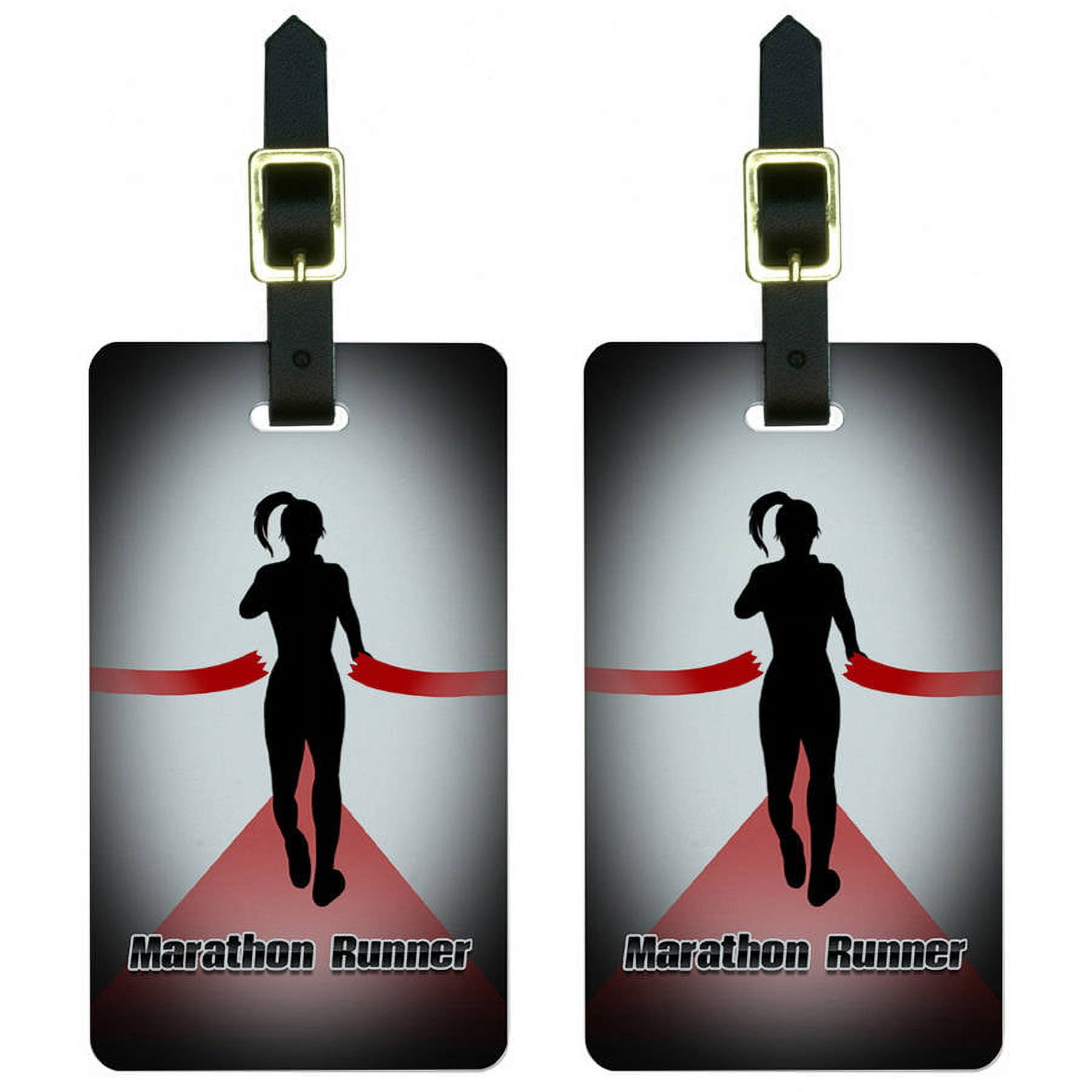 Marathon Runner Running Jogging Woman Luggage Tags Suitcase ID, Set of ...