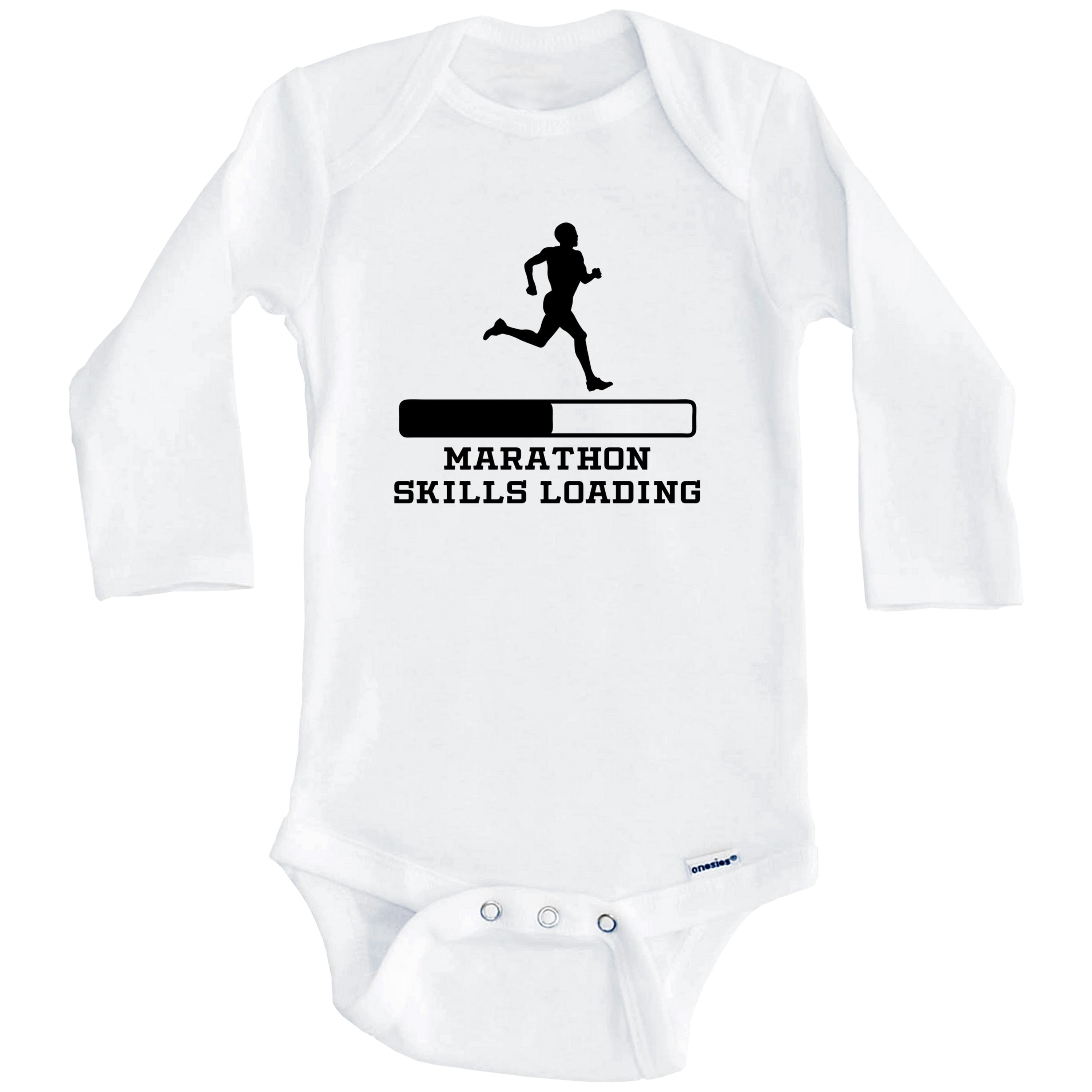 Marathon Skills Loading Funny Running Humor One Piece Baby Bodysuit ...