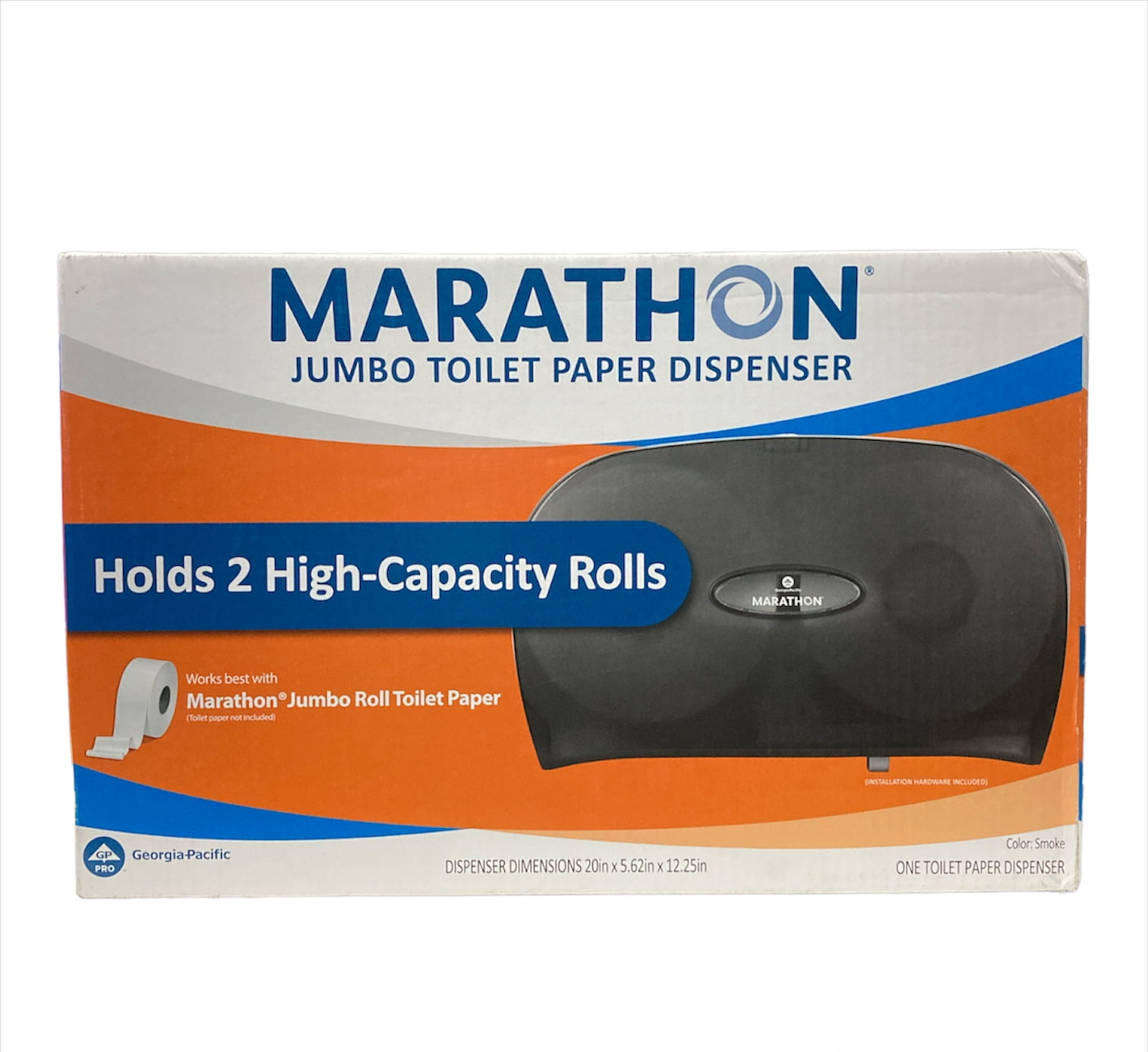 Marathon Jumbo Double Roll Toilet Paper Bathroom Tissue Dispenser ...