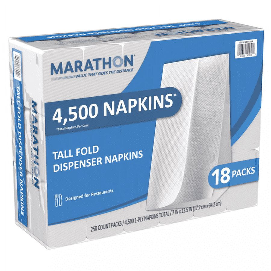 Marathon Tall Fold Paper Napkins, 1-Ply, Ideal for Parties, Fast-Food ...