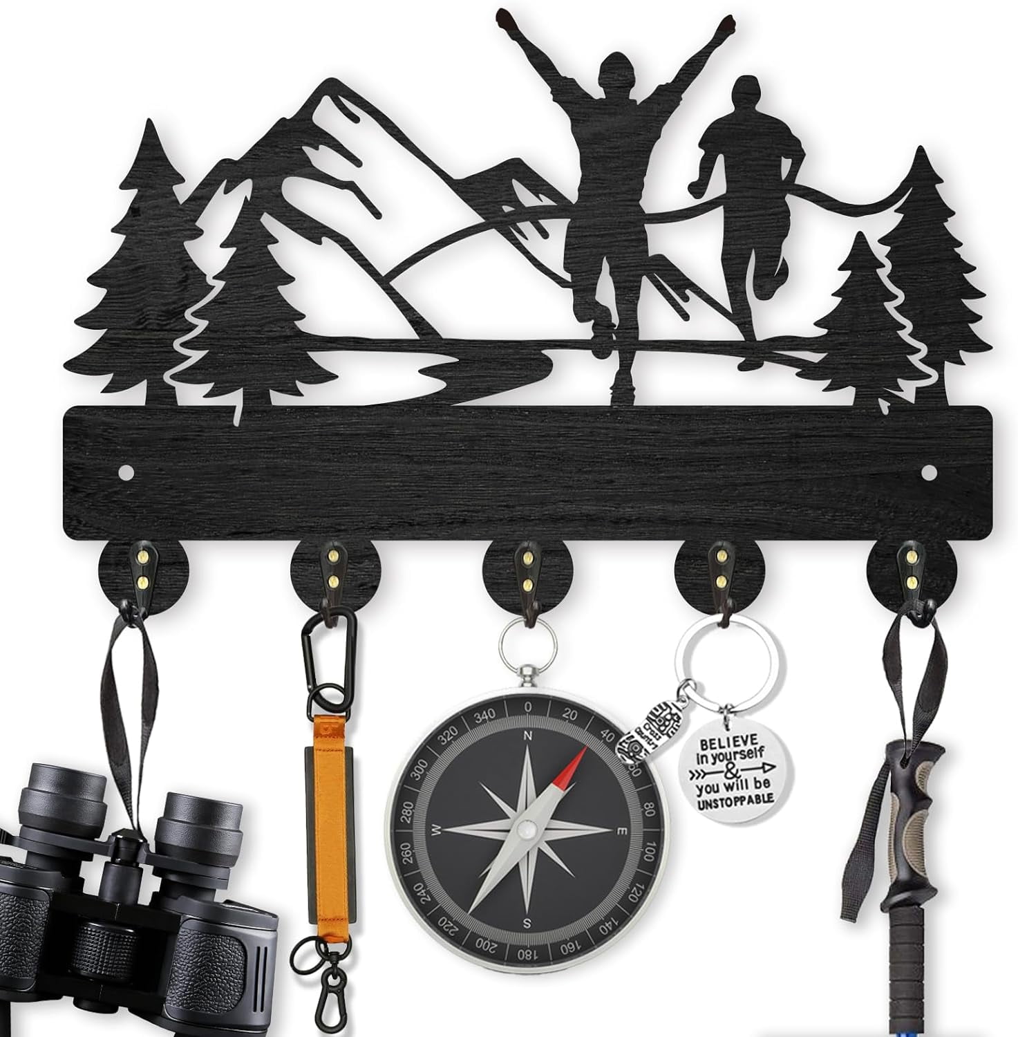 Marathon Wall Mount Coat Rack 11.8×8inch Mountain Tree Key Holder Run ...