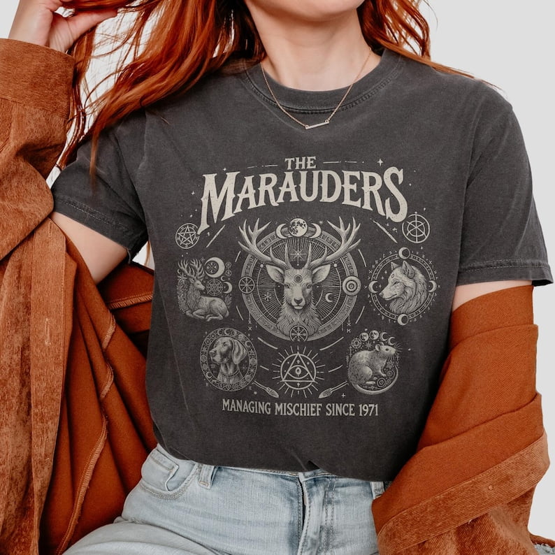 Marauders Shirt Bookish Fandom Dark Academia Fantasy Book Magic Wizard Gift Tee - Walmart.com