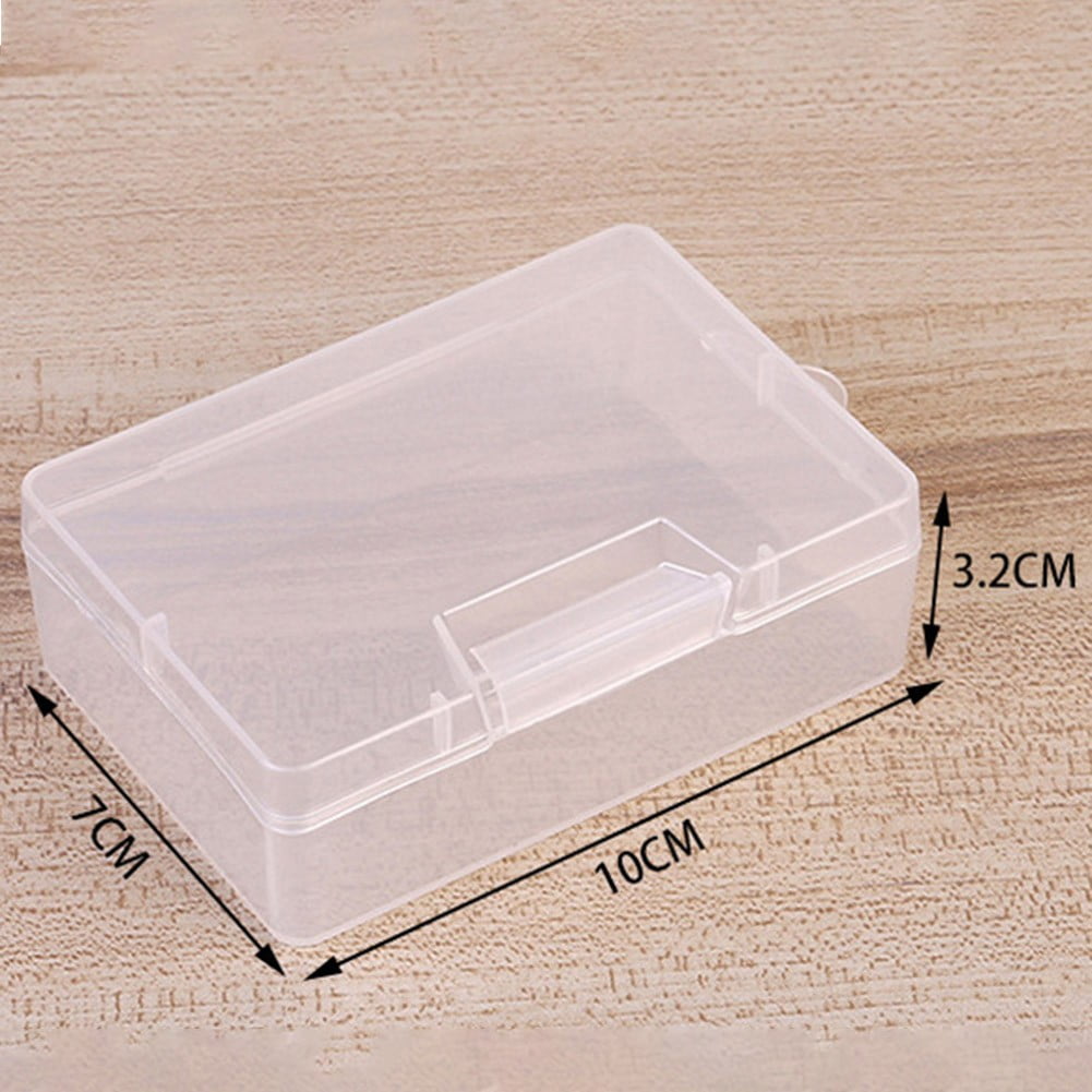 Marbhall Plastic Rectangle Mini Storage Containers Box with Hinged Lid ...