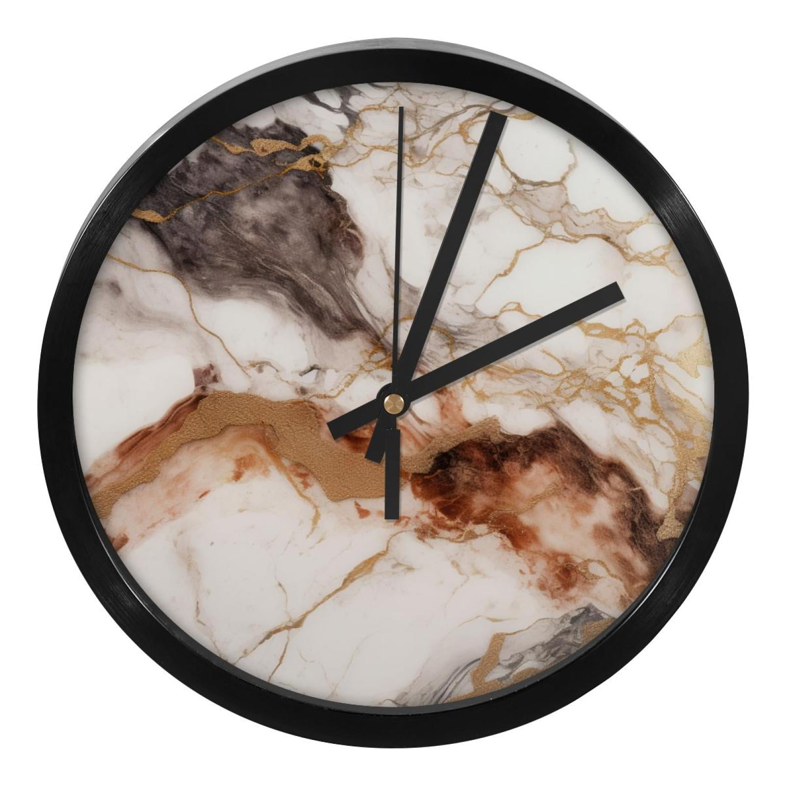 Marble 9.8 Inches Wall Clock - Silent Round Digital Clock, Battery ...