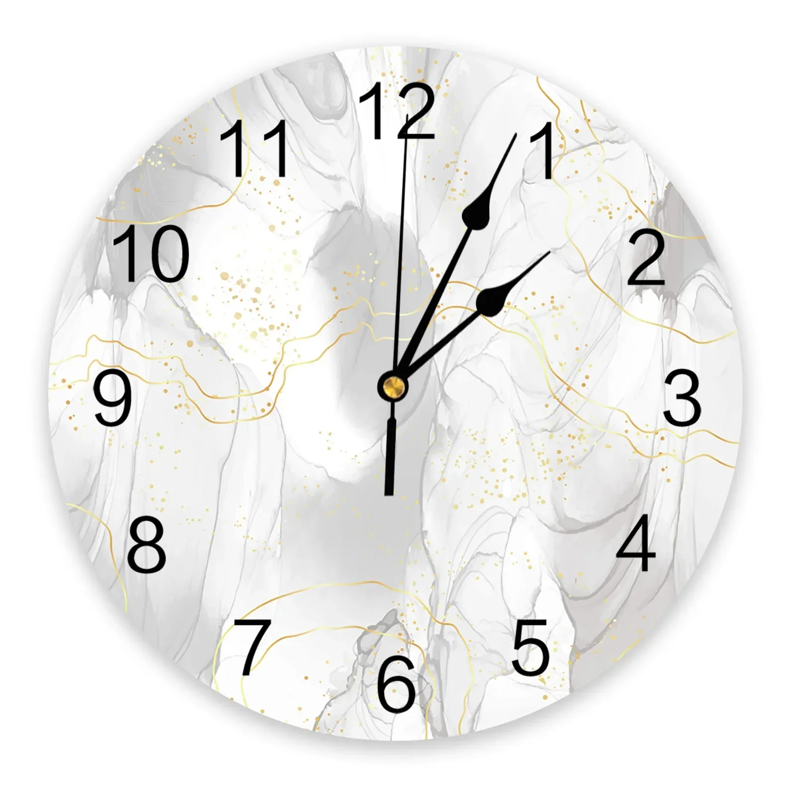 Marble Abstract Blue Design Wall Clocks Silent Home Cafe Office Wall ...