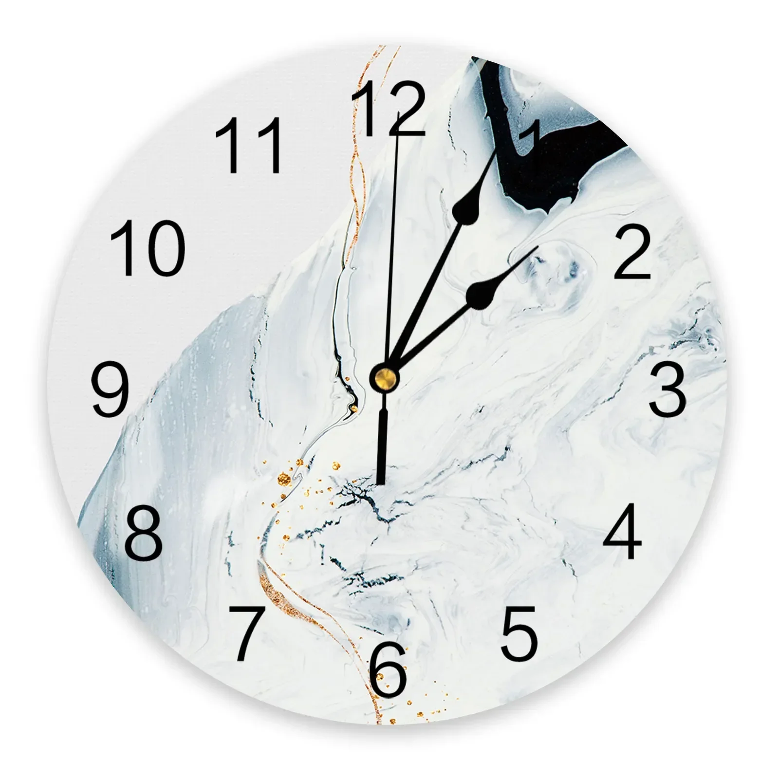 Marble Abstract Blue Design Wall Clocks Silent Home Cafe Office Wall ...