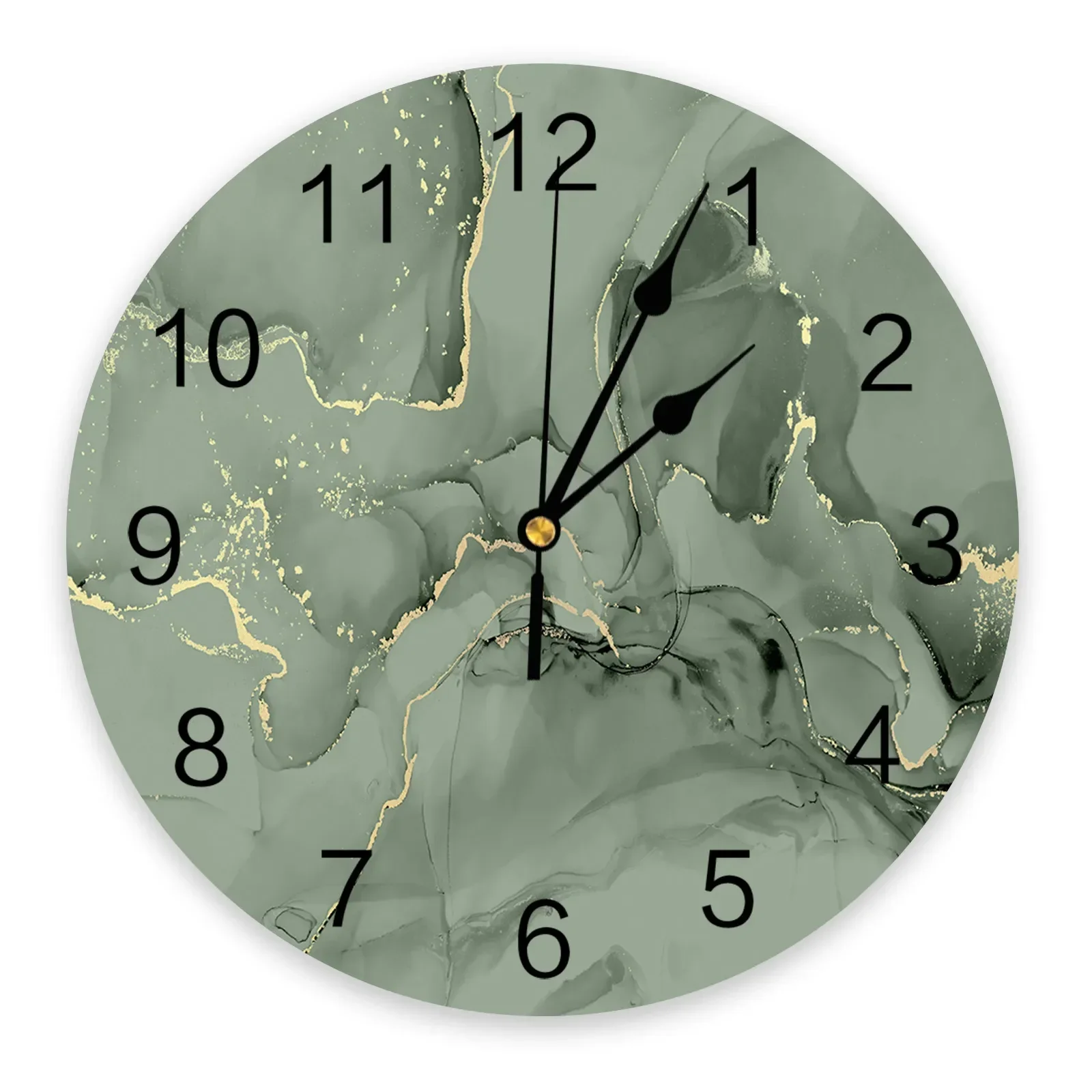 Marble Abstract Blue Design Wall Clocks Silent Home Cafe Office Wall ...