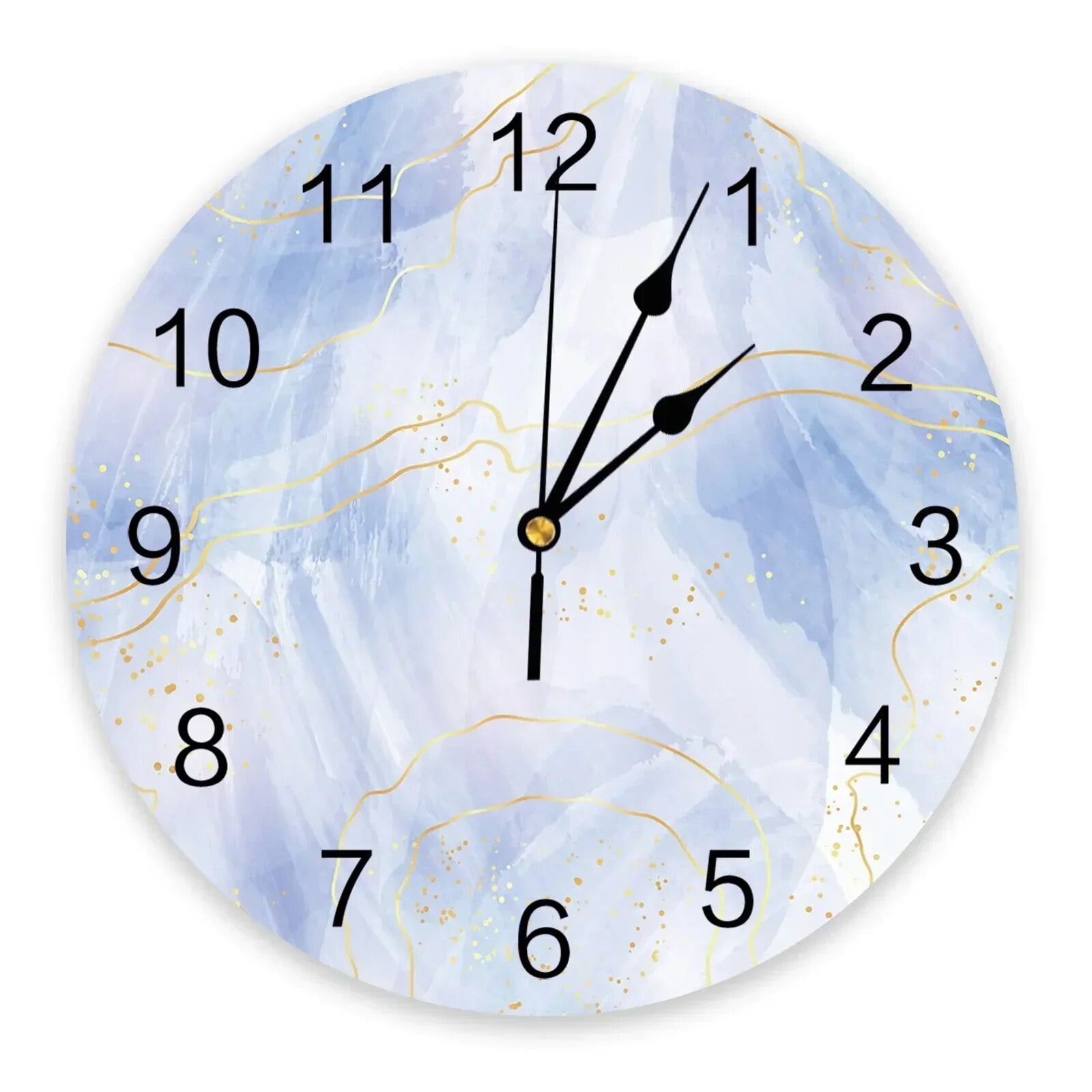 Marble Abstract Blue Design Wall Clocks Silent Home Cafe Office Wall ...