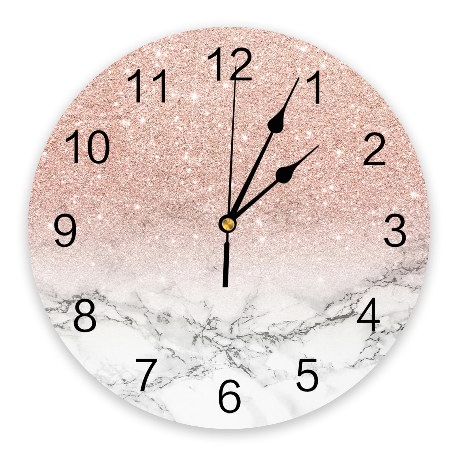 Marble Agate Silent Wall Clock Fashion Living Room Watch Modern Home ...
