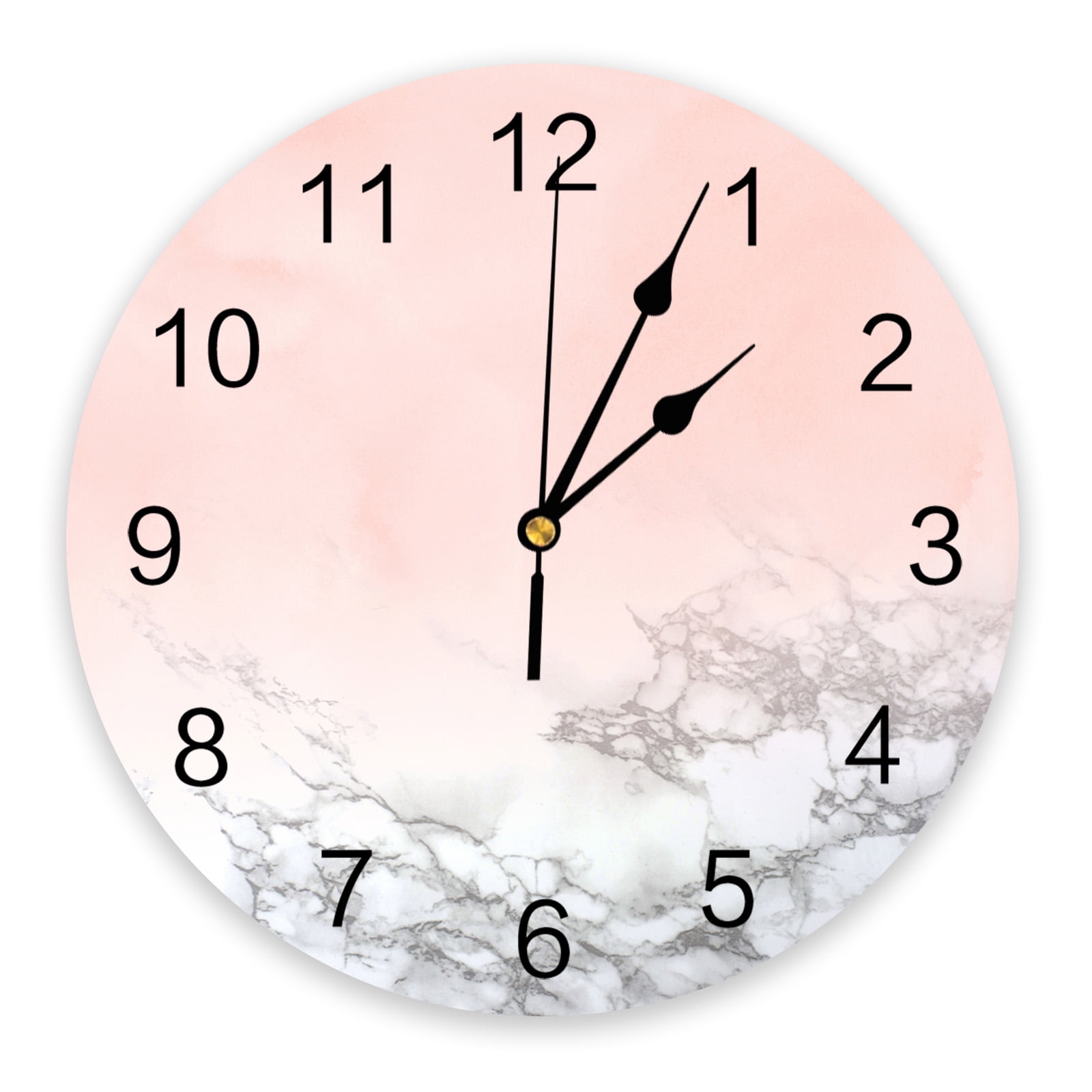 Marble Agate Silent Wall Clock Fashion Living Room Watch Modern Home ...
