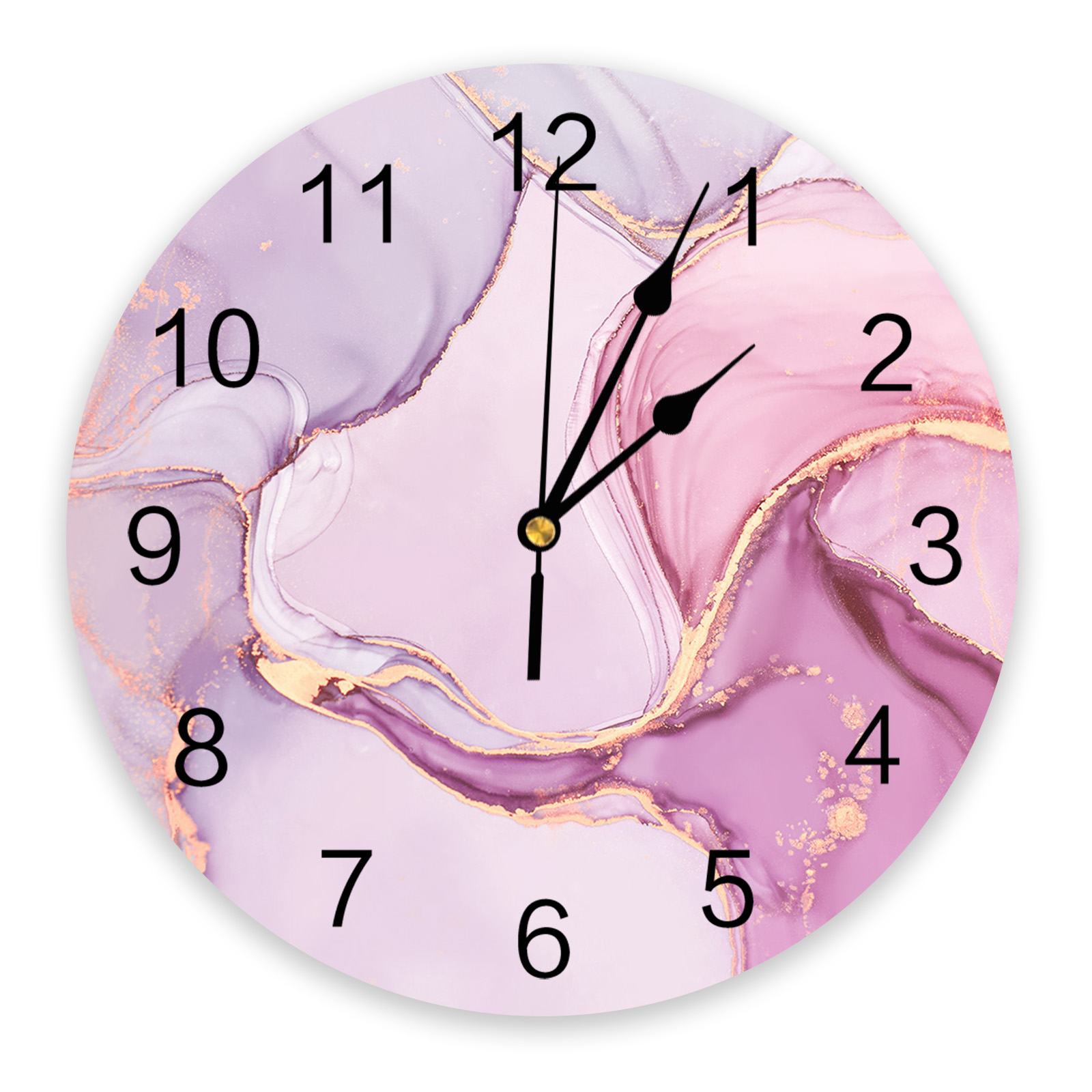 Marble Agate Silent Wall Clock Fashion Living Room Watch Modern Home ...