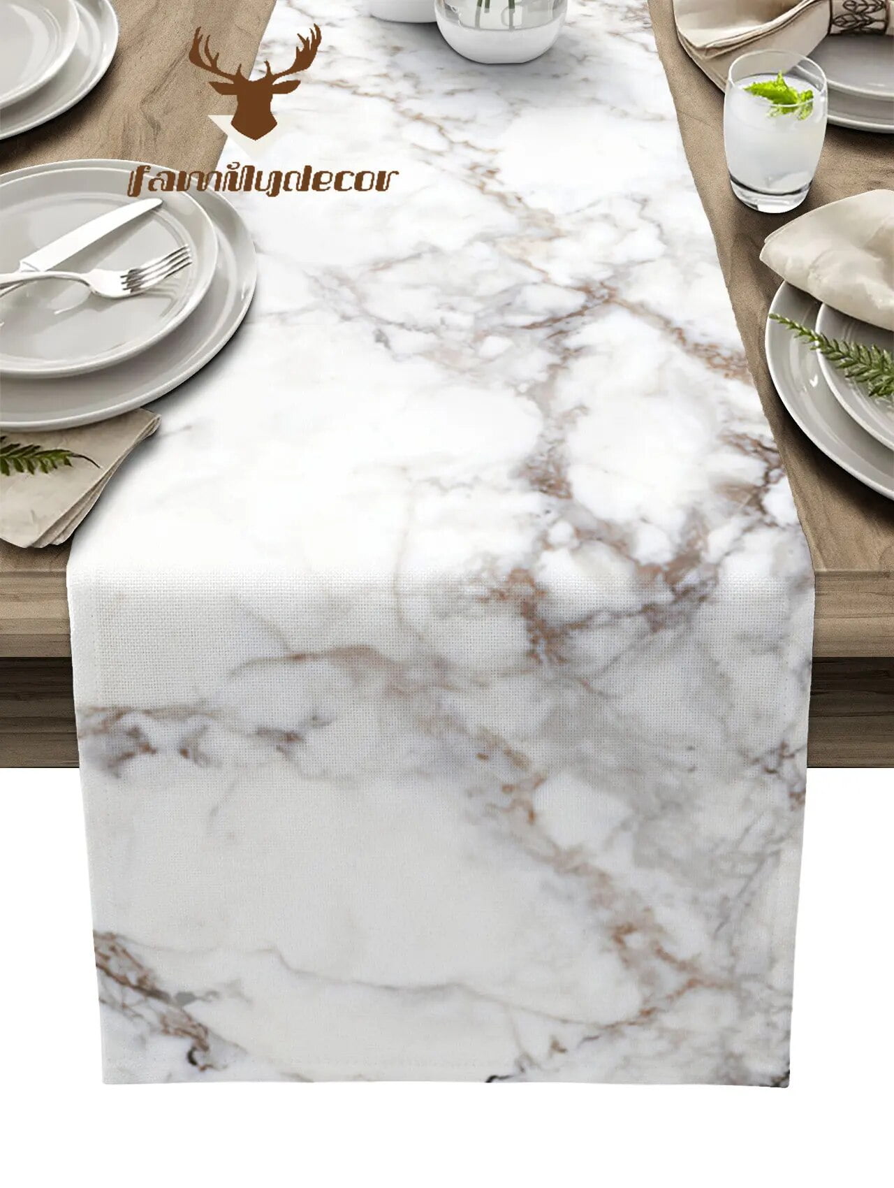 Marble Agate Table Runner Home Wedding r Table Cover Flag Mat Table ...