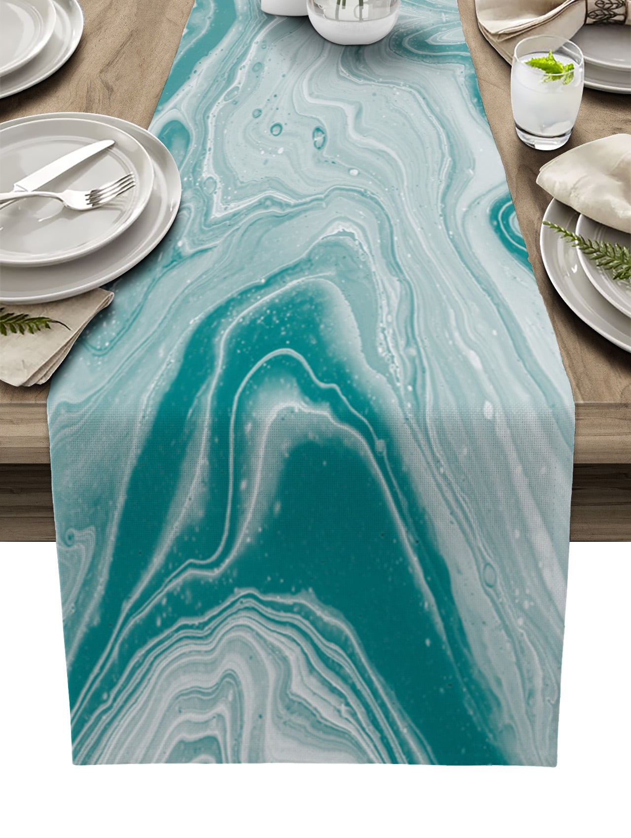 Marble Aqua Table Runner ration Home r Dinner Table ration Table r ...