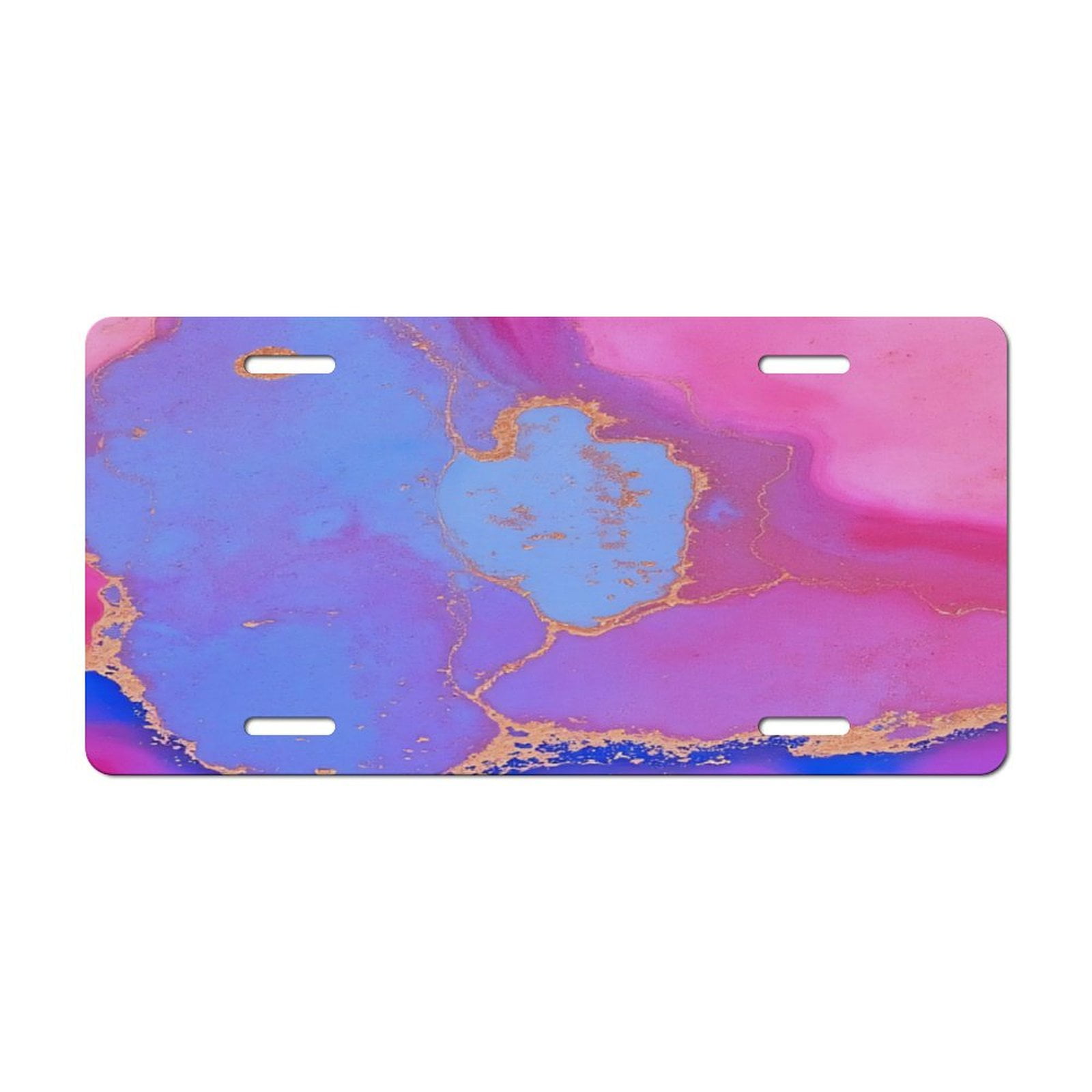 Marble Art Gold Pink Blue Car Decorative Front License Plate,Vanity Tag ...