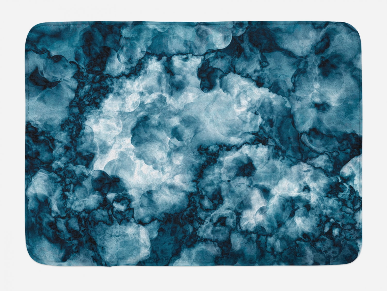 Marble Bath Mat, Antique Marble Stone with Blurry Distressed Motley ...