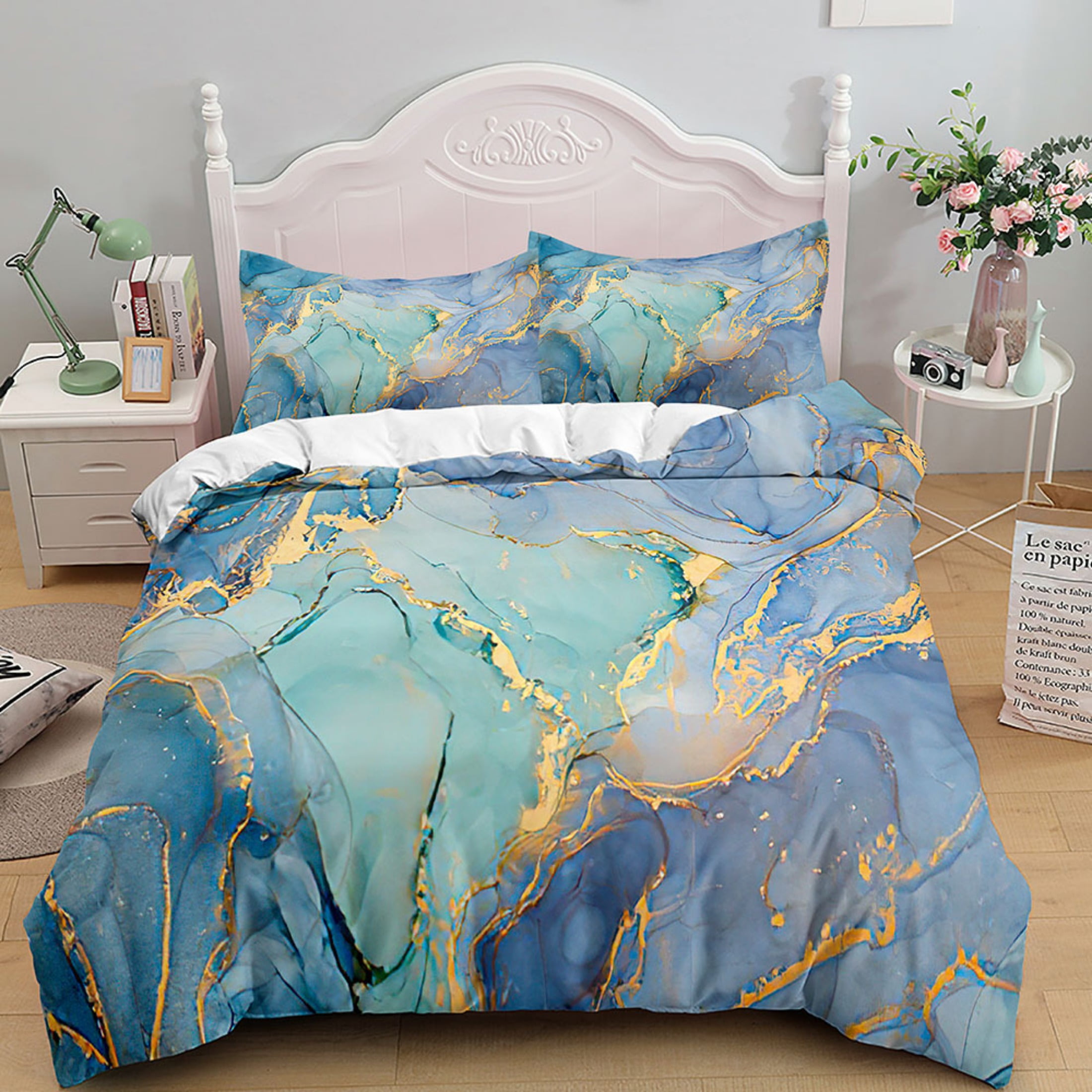 Marble Bedding Set Marble Pattern Duvet Cover for Kids Children Teens ...