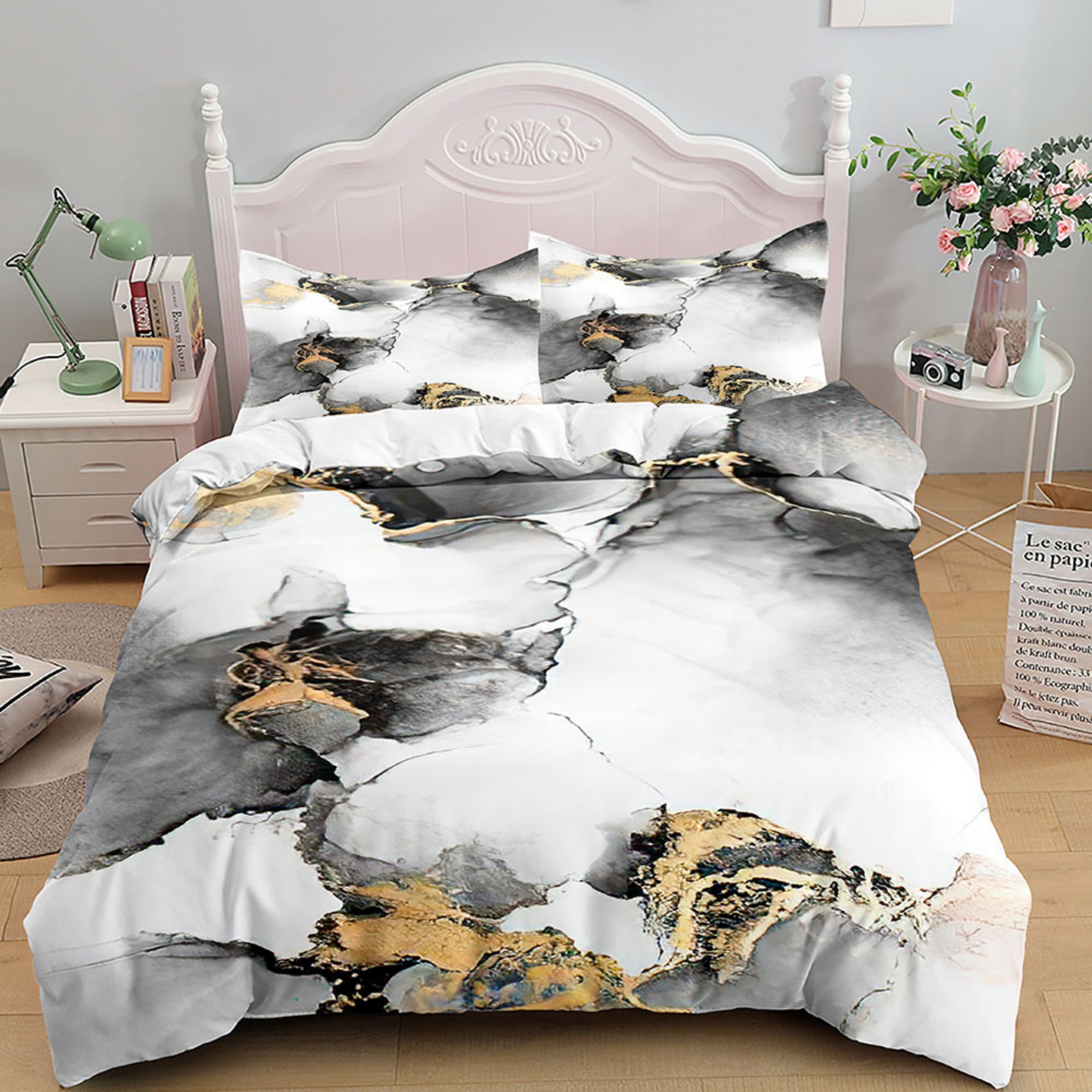 Marble Bedding Set Marble Pattern Duvet Cover for Kids Children Teens ...