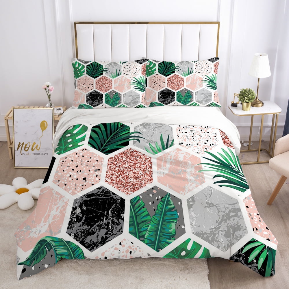 Marble Bedding Set White Grey Gold Marble Pattern Comforter Cover for ...