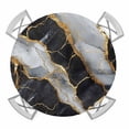 Marble Black Round Tablecloth for 45-54 Inch Tables,Fitted Table Cover ...
