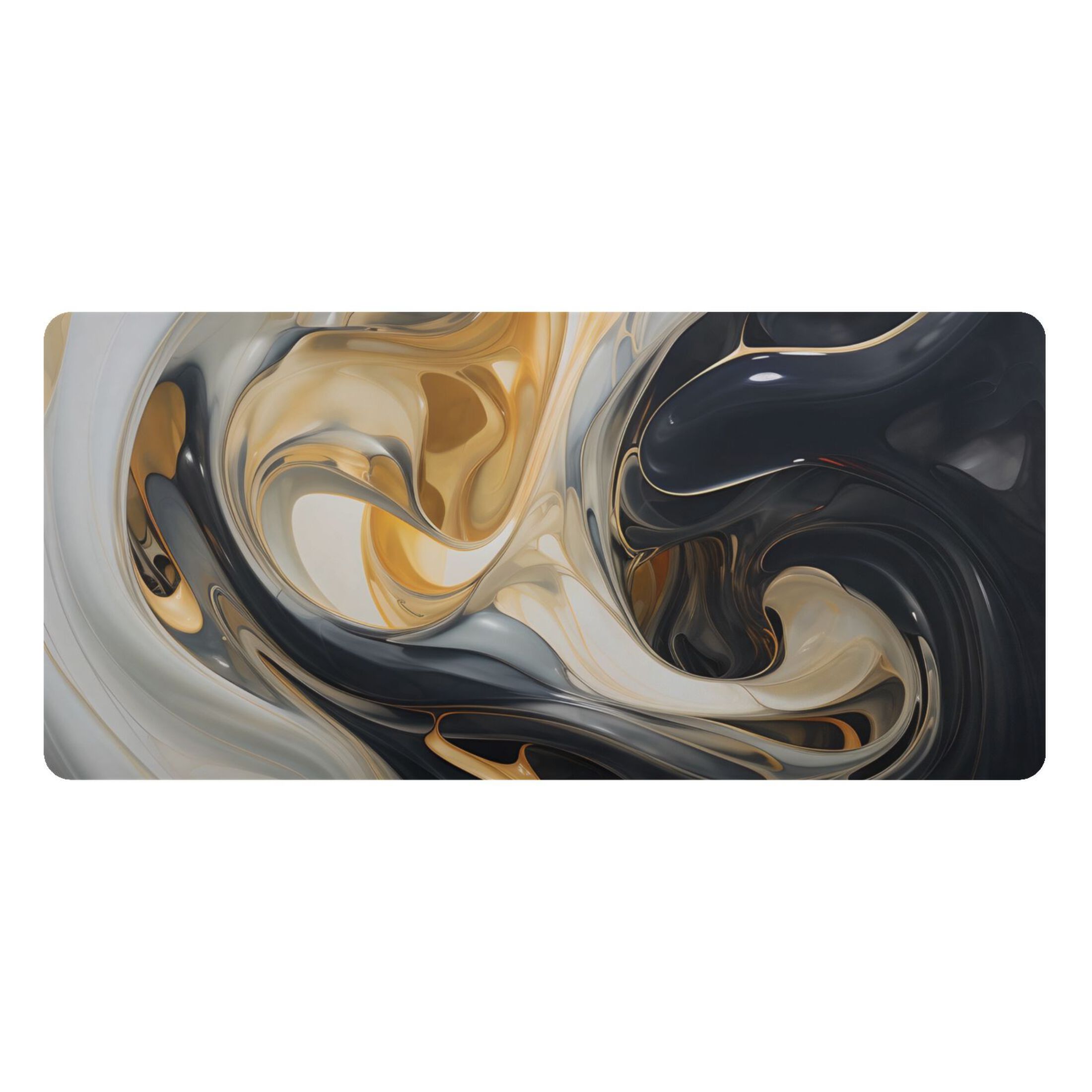Marble Black and White Desk Mats Large Mouse Pad Long Keyboard Computer ...
