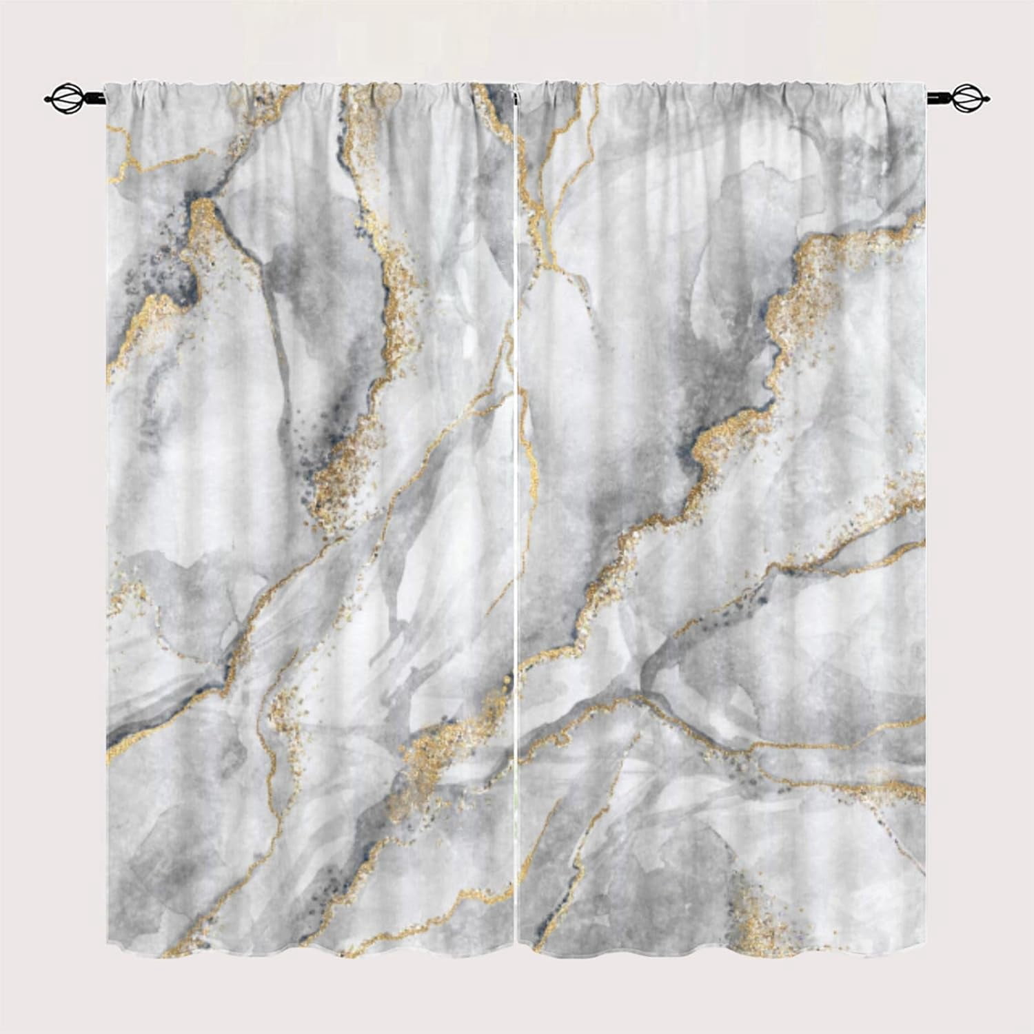 Marble Blackout Curtains , Marble Window Curtains Women Men Boys Modern ...