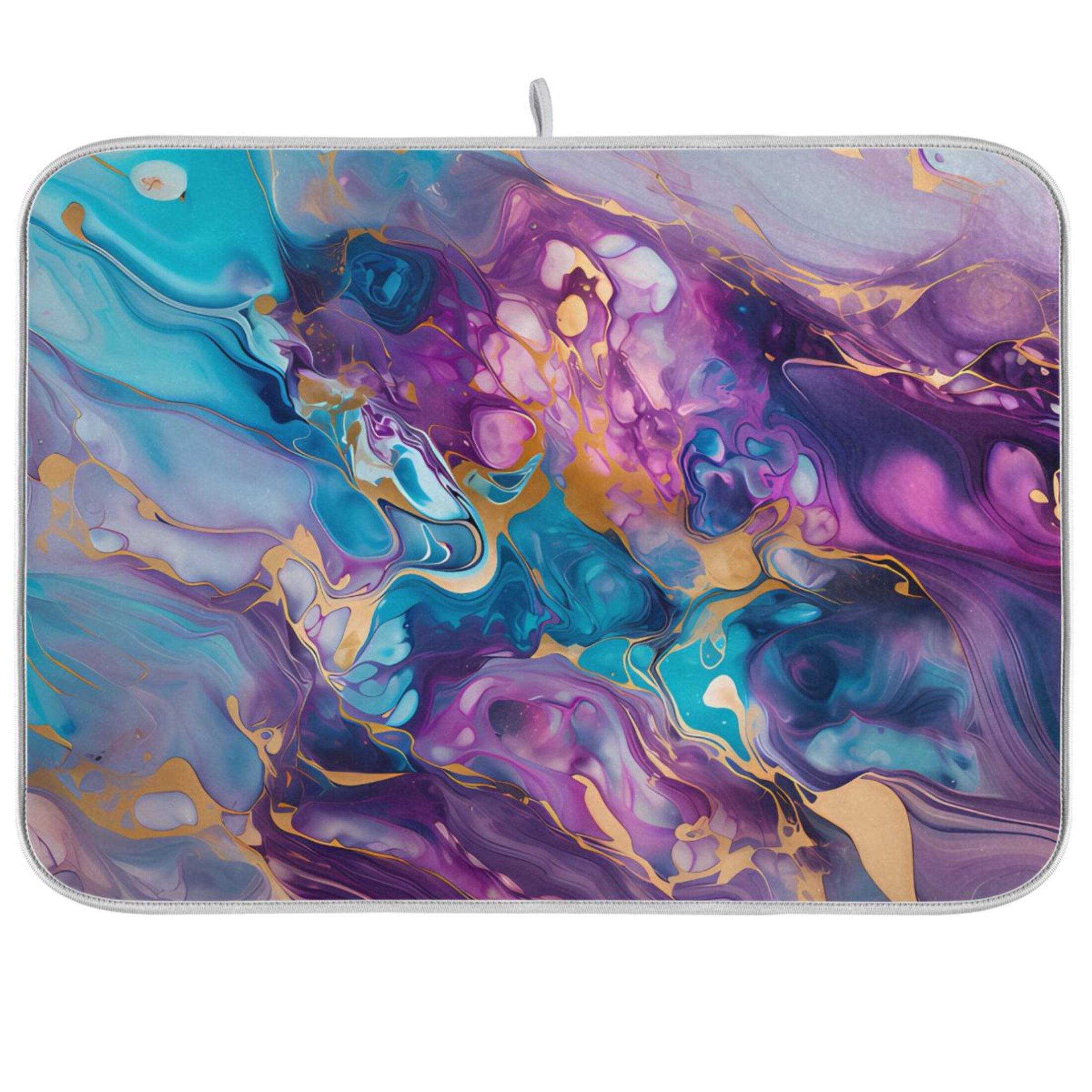 Marble Blue Dish Drying Mat Microfiber Kitchen Pad Large Counter ...
