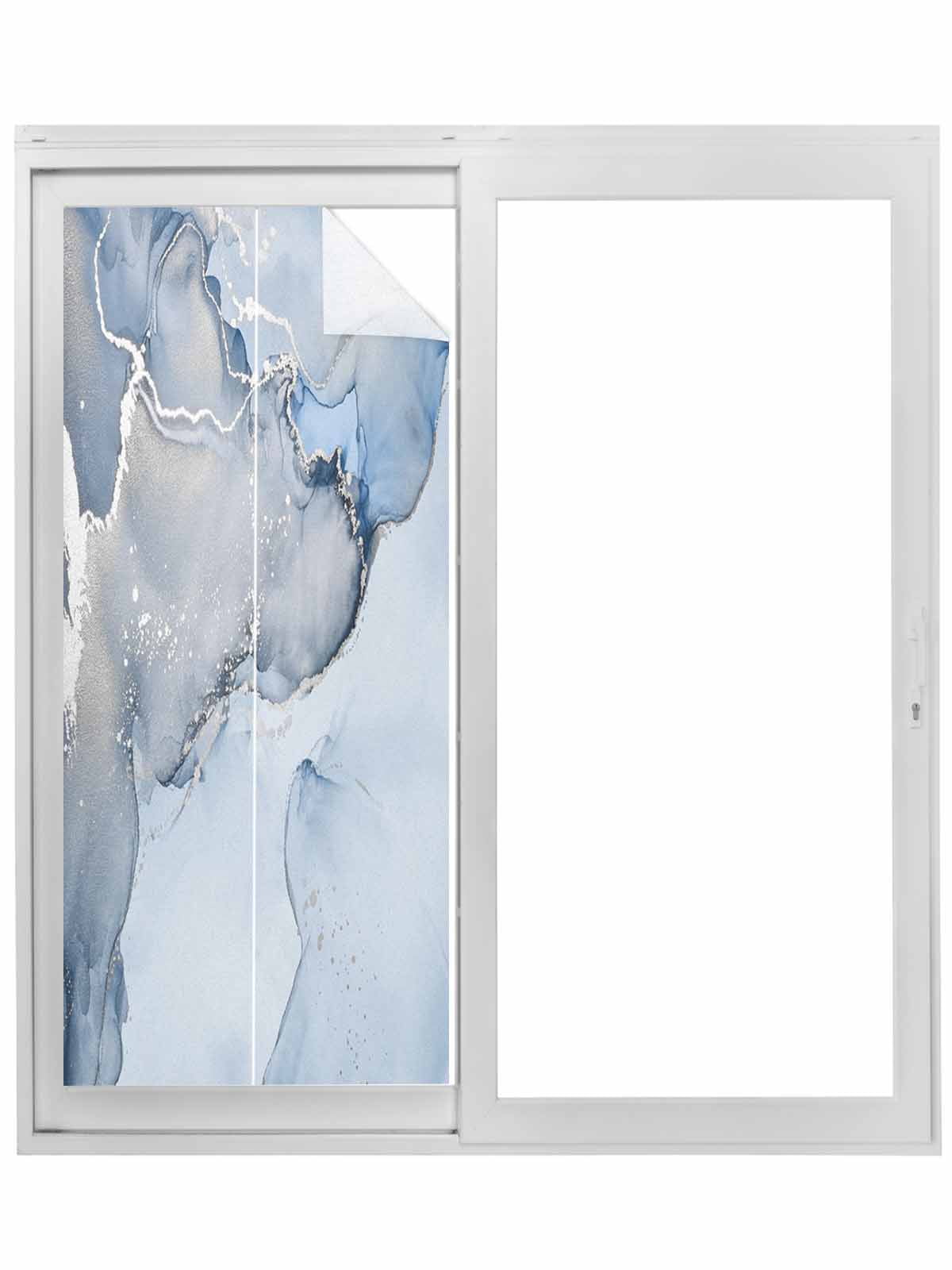 Marble Blue Window Privacy Film Stained Glass Window Film Decorative ...