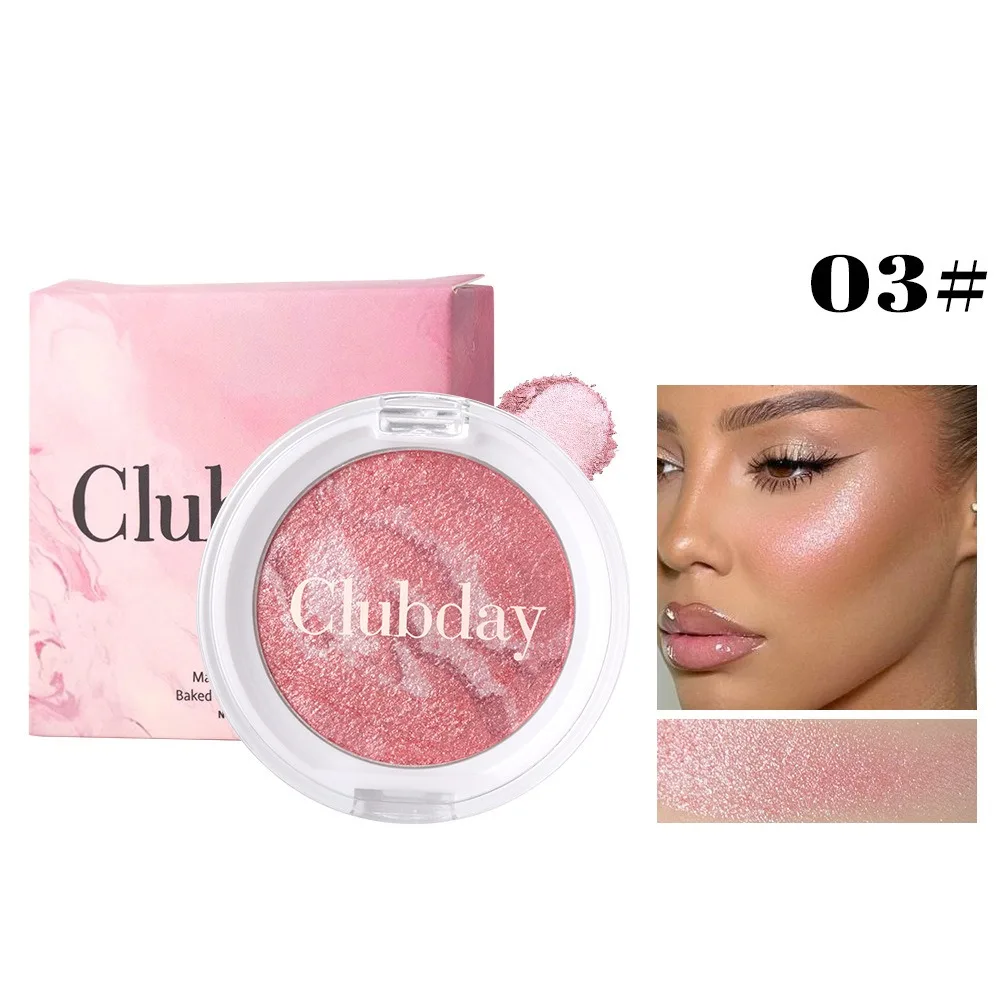 Marble Blush Palette Pearlescent Baked Brightening Blush Powder Cheek ...
