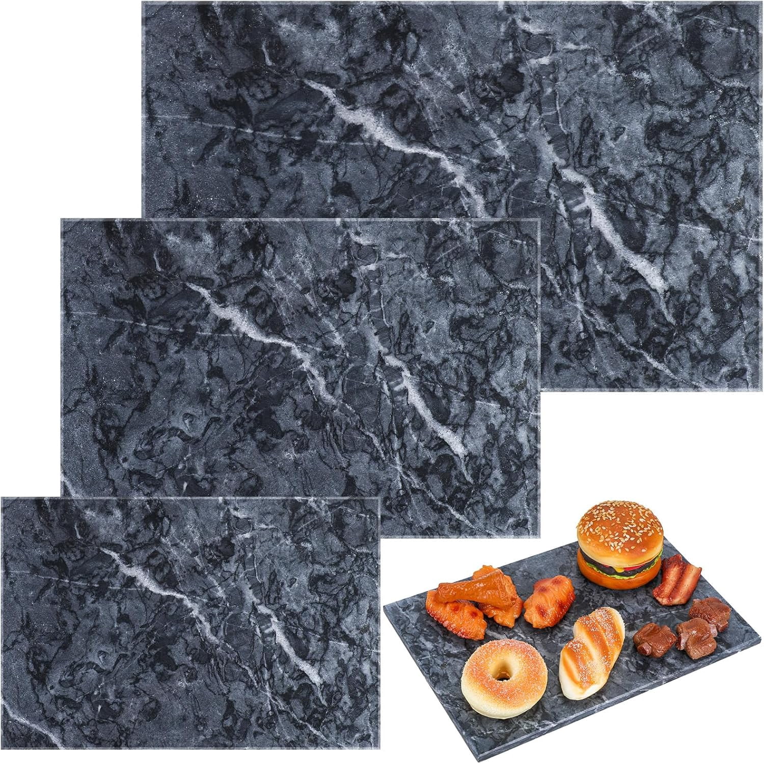 Marble Board for Kitchen Marble Serving Tray 3 pcs Different Sizes 9 x ...