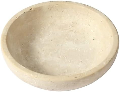 Marble Bowl Decorative, 7.8’’ Entryway Travertine Bowl For Keys Fruit ...