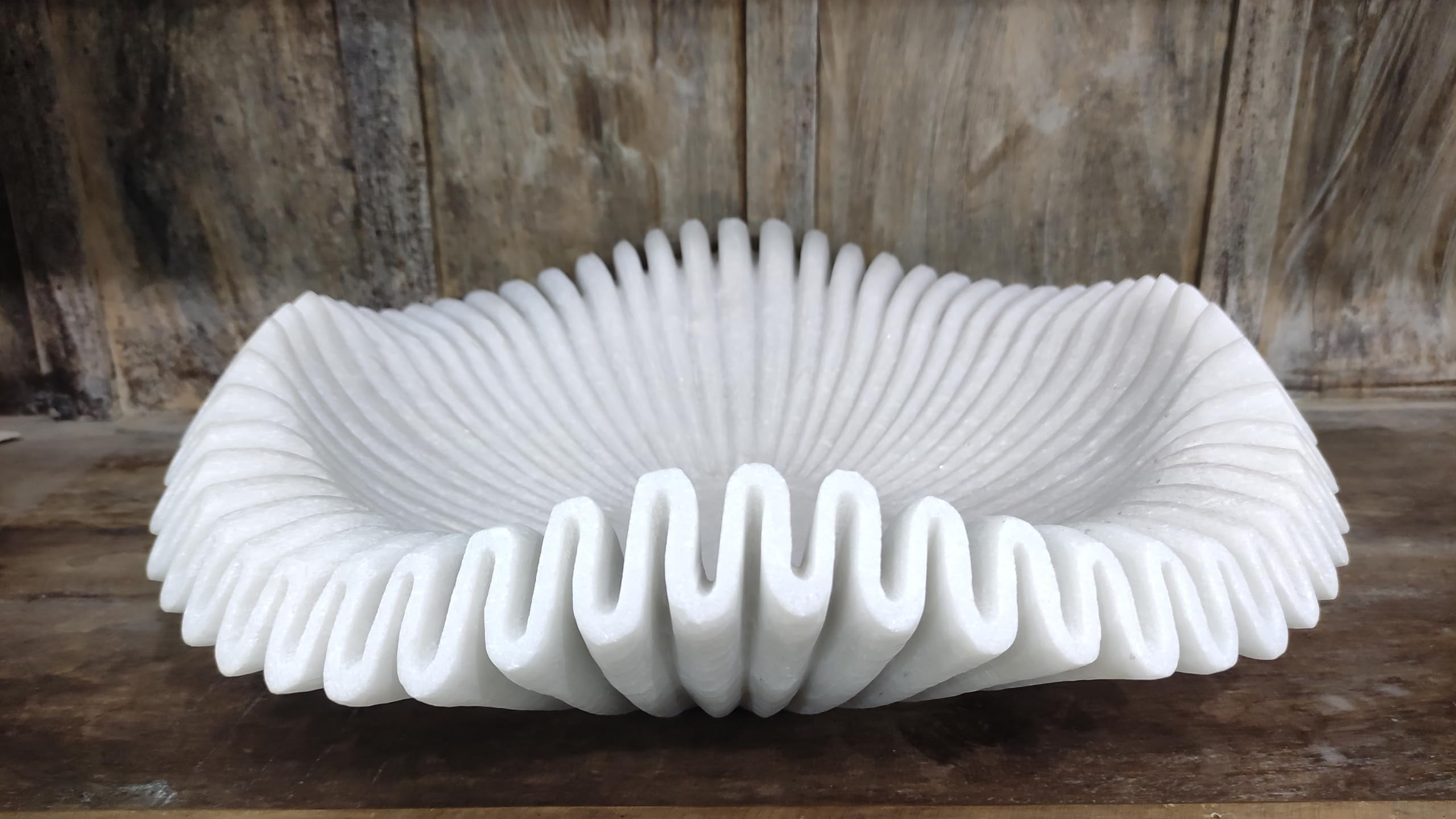 Marble Bowl | Marble Scalloped Bowl | Decorative Bowls for Home Decor ...