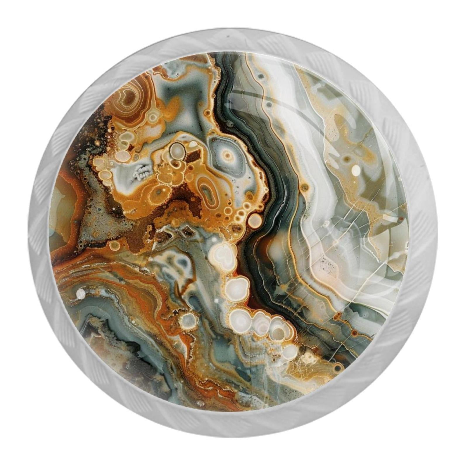 Marble Cabinet Knobs, Stainless Steel Kitchen Knobs, Knobs with Glass ...