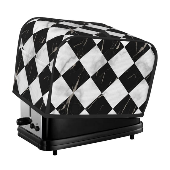 Marble Check Diagonal Black White 2 Slice Toaster Cover Bread Maker ...