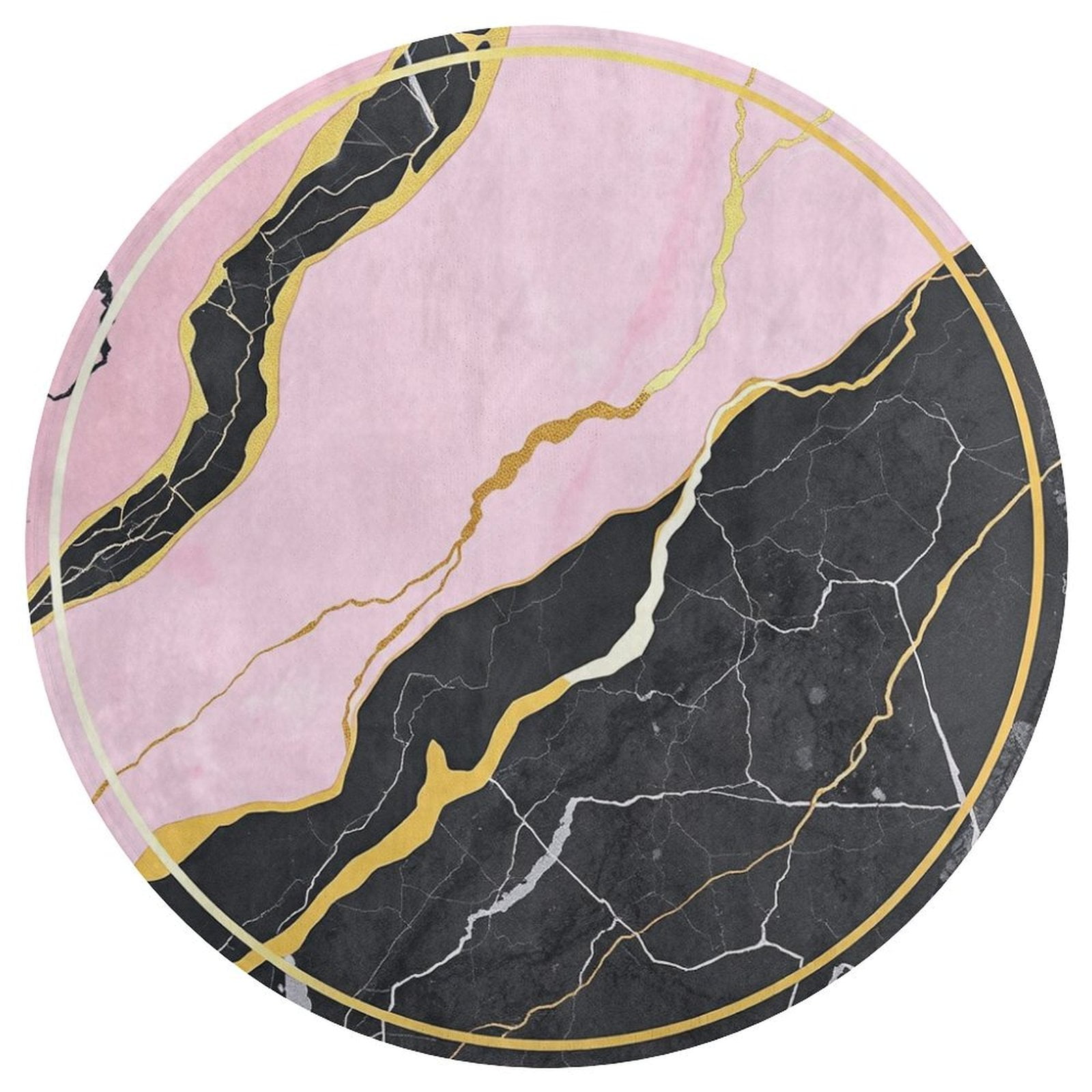 Marble Circular Carpet Floor Mat Living Room Sofa Room Bed Rug Bedroom ...