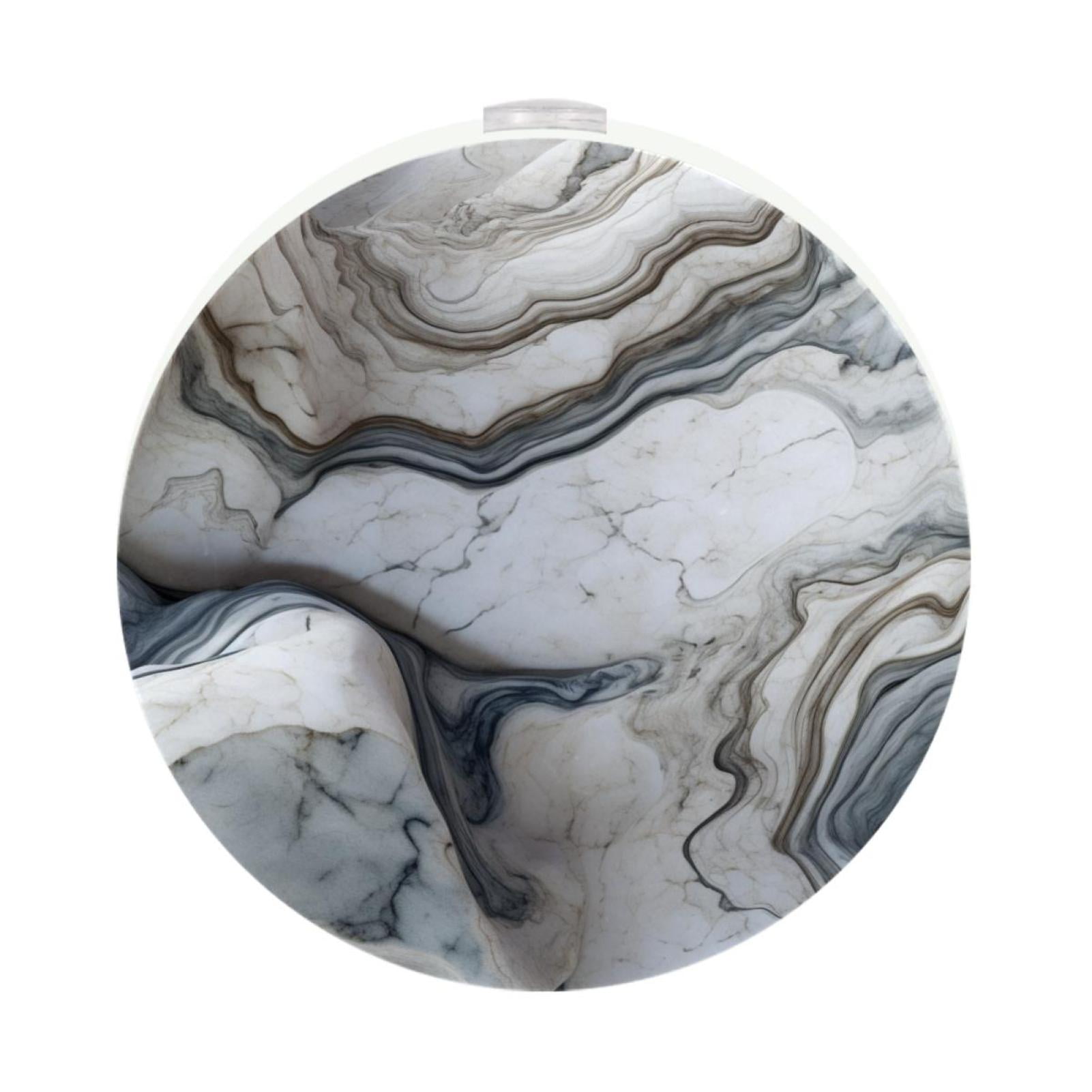 Marble Circular Night Lights - Set of 2, LED Chip ABS Material ...