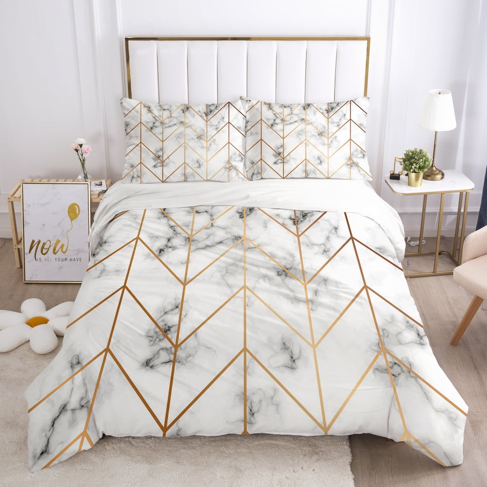 Marble Comforter Set Twin Full Queen King Size 3 Pieces Marble Printed ...