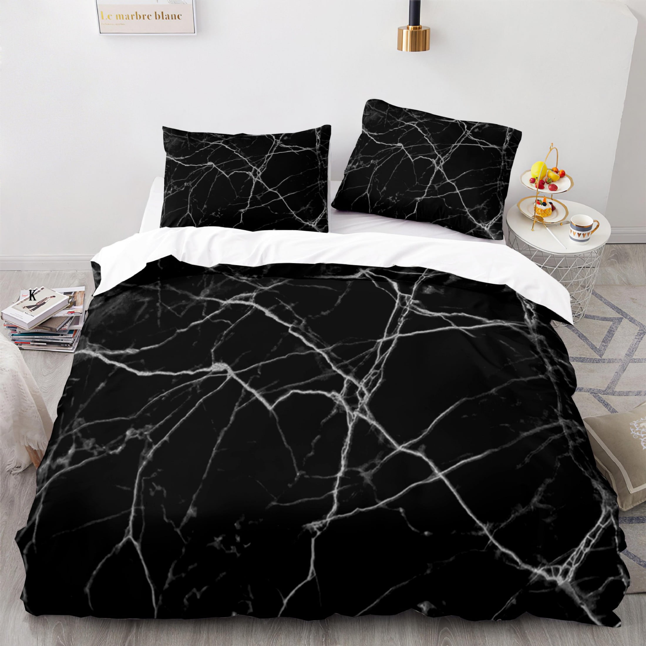 Marble Comforter Set Twin Full Queen King Size Duvet Cover, 100% Washed ...