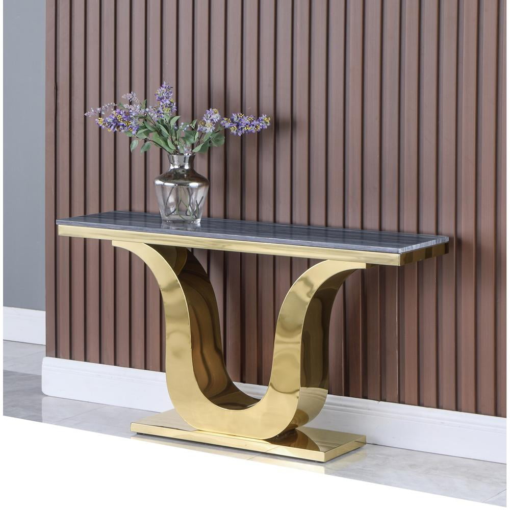 Marble Console Table with Stainless Steel Gold Base, 2 Options To ...