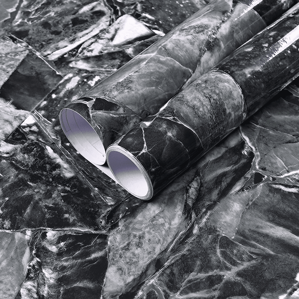 Marble Contact Paper 15.7''x118'' Self-Adhesive Glossy Wallpaper Stick for Cabinets Countertops ...