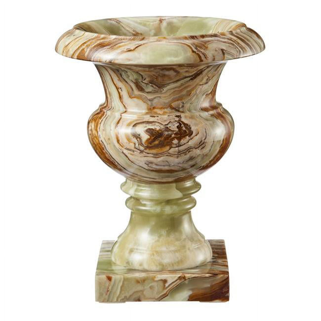 Marble Crafter FVP25-WG Selene Style Small Planter, Whirl Green Onyx ...