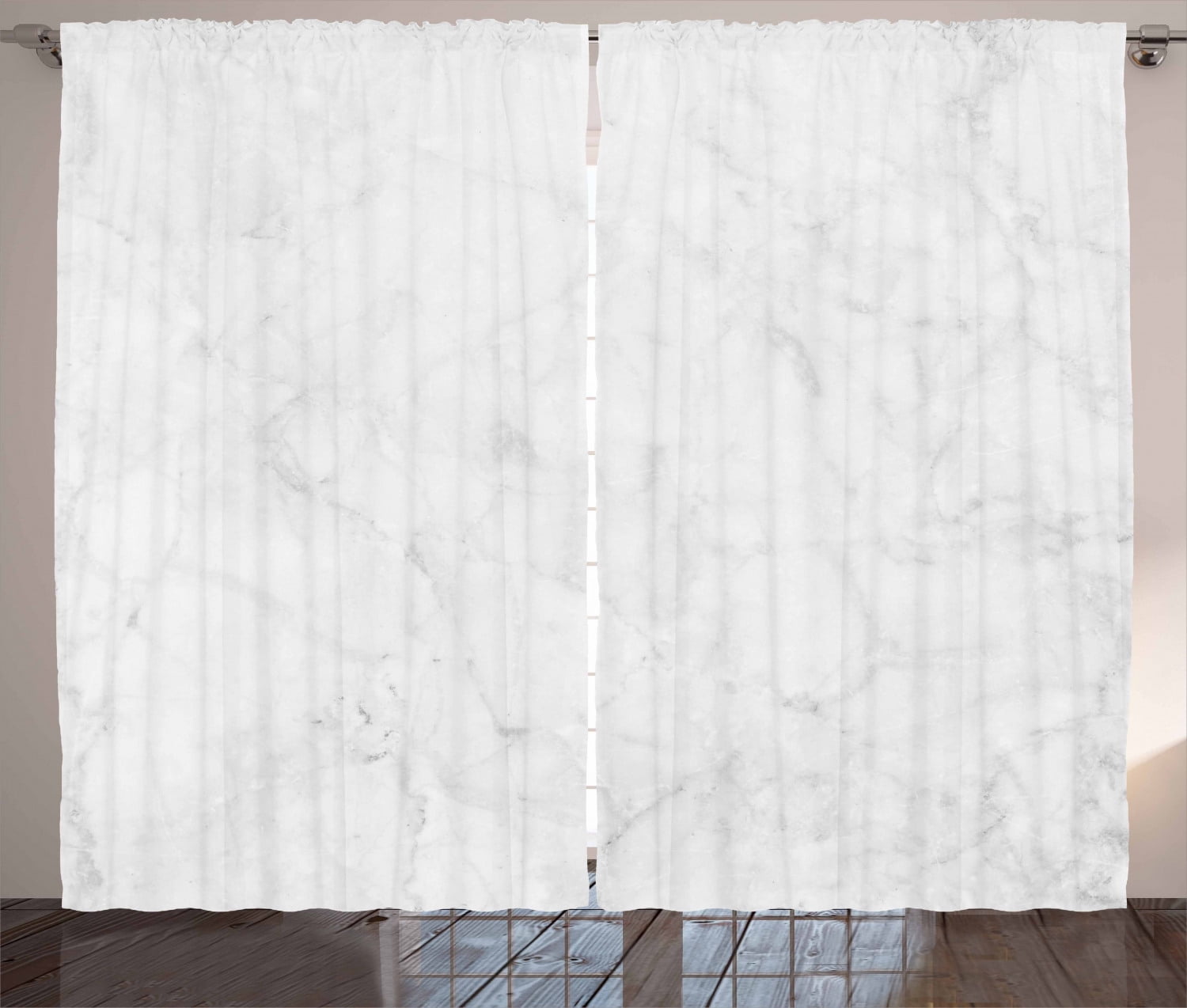 Ambesonne Marble Print Curtains 2 Panel Set, Abstract Stone Veins, 108 ...
