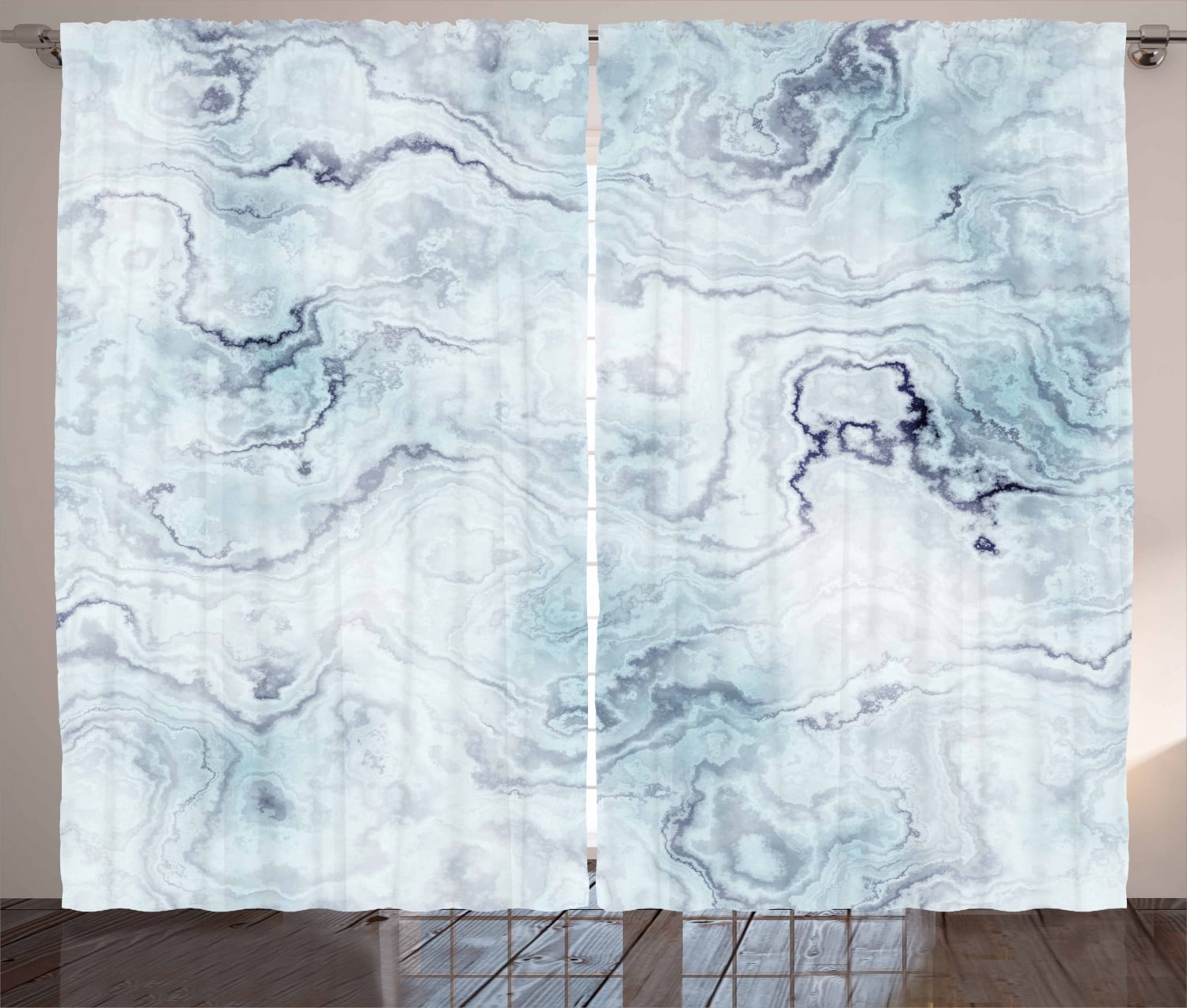 Ambesonne Marble Print Curtains 2 Panel Set, Soft Ottoman, 108" x 84 ...