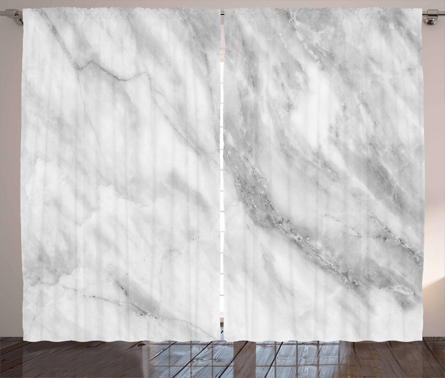 Ambesonne Marble Print Curtains 2 Panel Set, Cracks Shady Art, 108" x ...