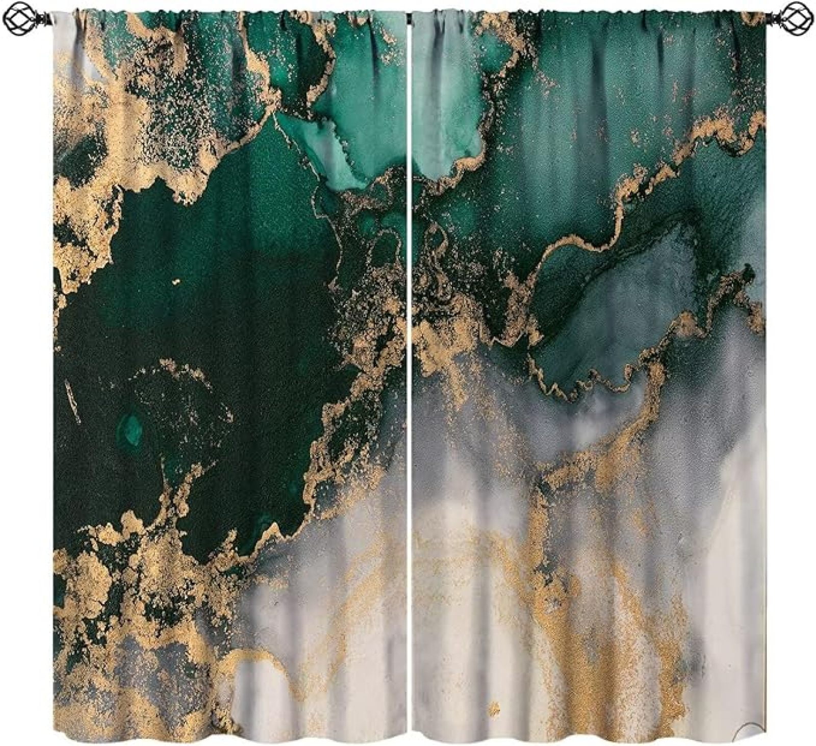 Marble Curtains，Abstract Green Jade Gold Luxury Flow Liquid Modern Home Vintage Stone Pattern ...