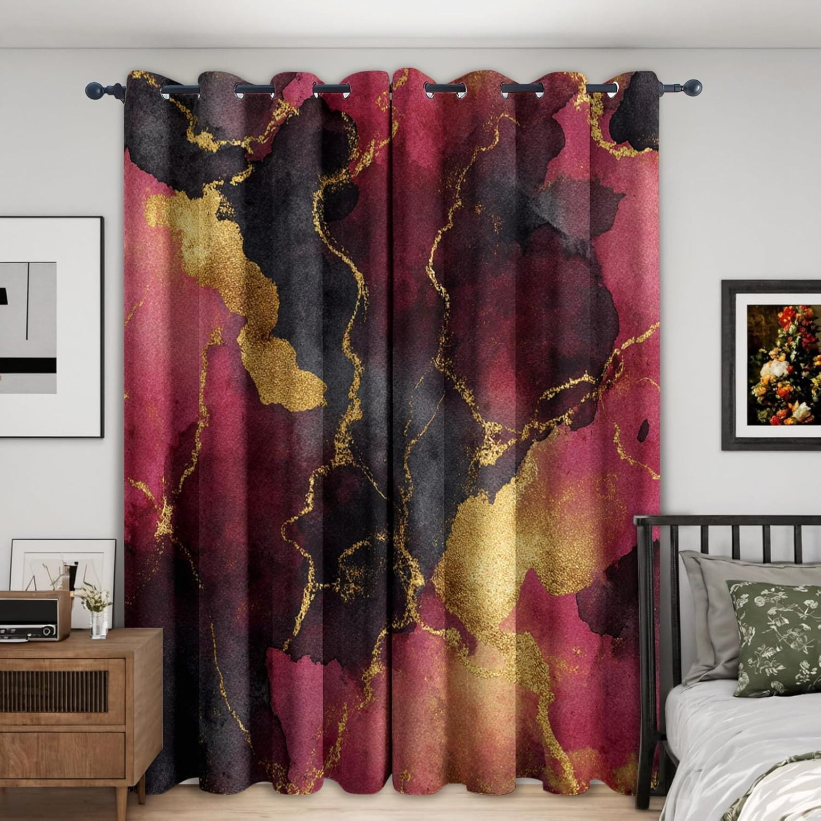 Marble Curtains For Living Room , Modern Abstract Art Vintage Pattern ...