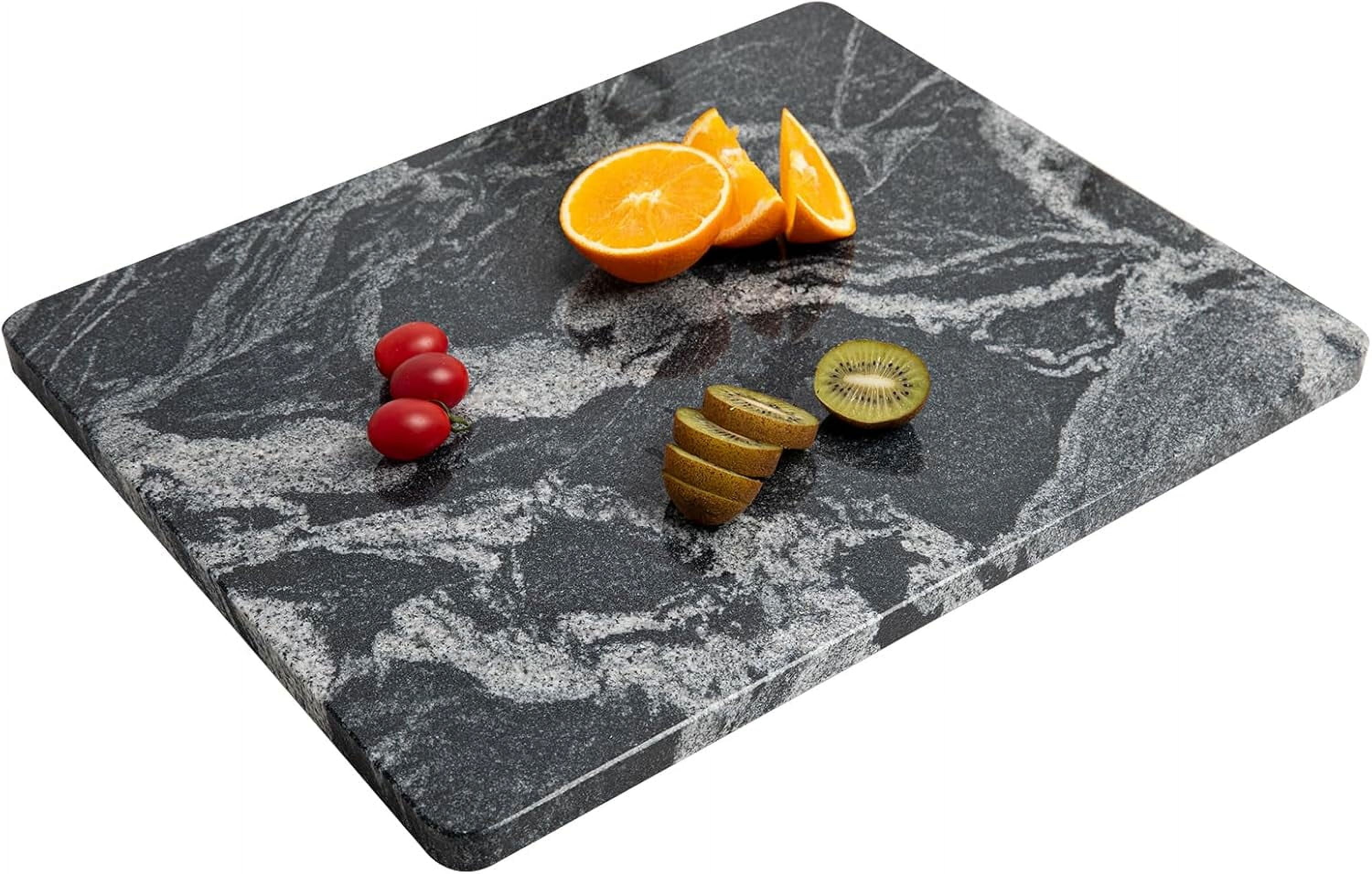 Marble Cutting Board, Pastry Board For Kitchen, Large Black With White ...
