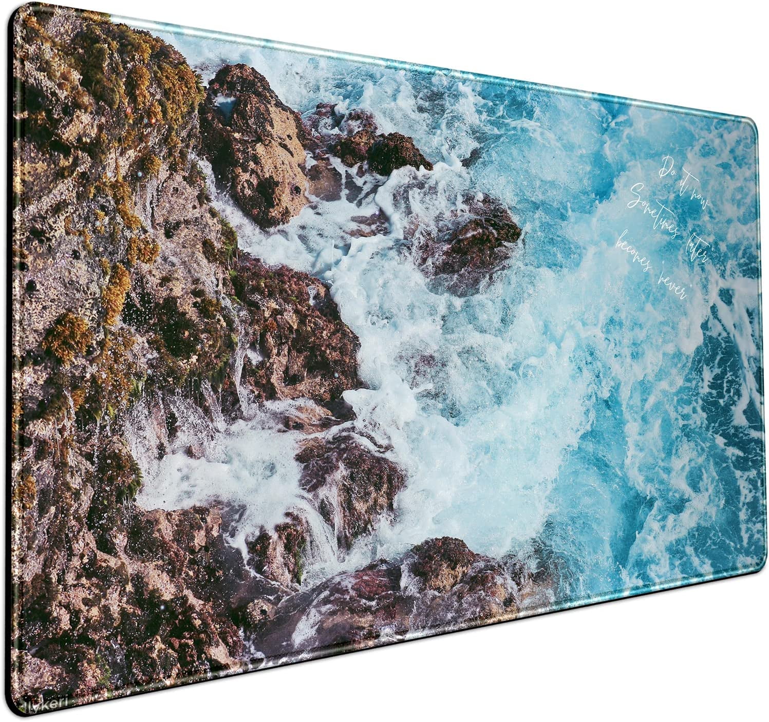 Marble Desk Mat Blue Ocean Waves Desk Pad Cute Topper Desk DéCor ...