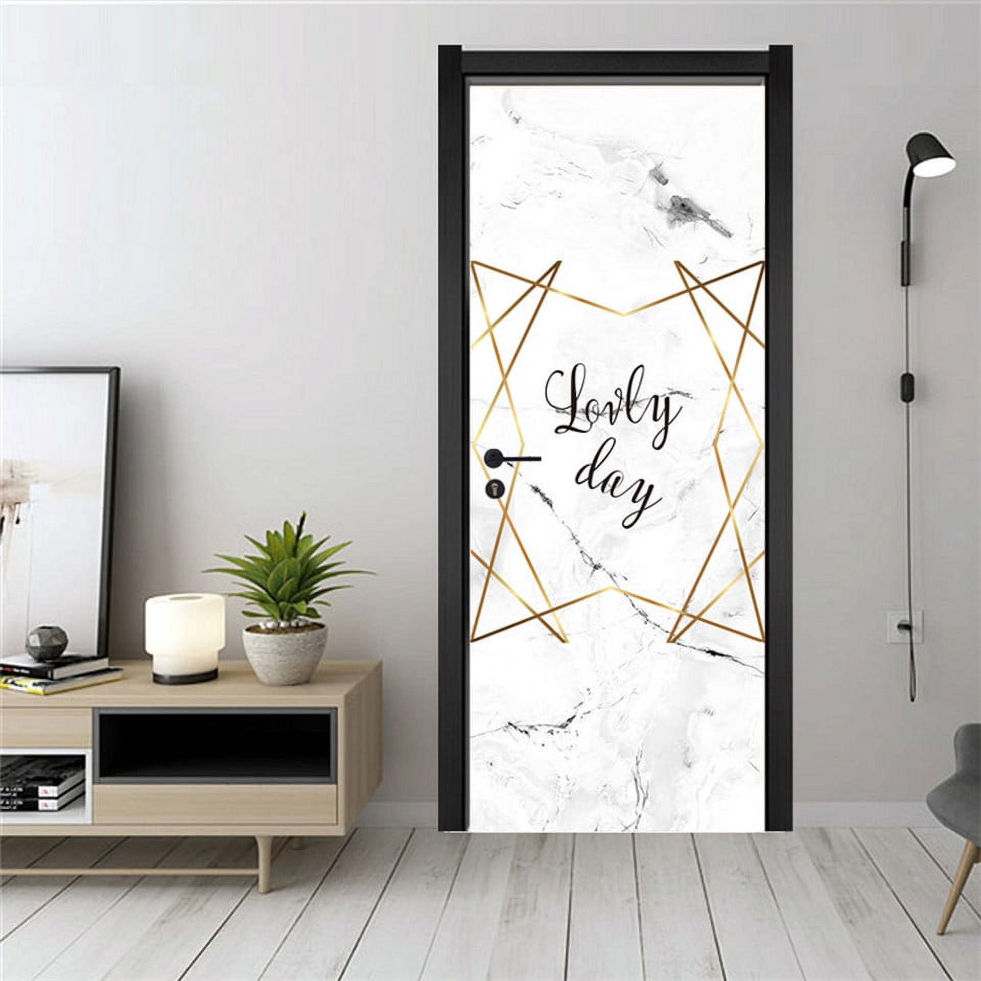 Marble Door Sticker PVC Peel and Stick Wallpaper Waterproof Poster ...