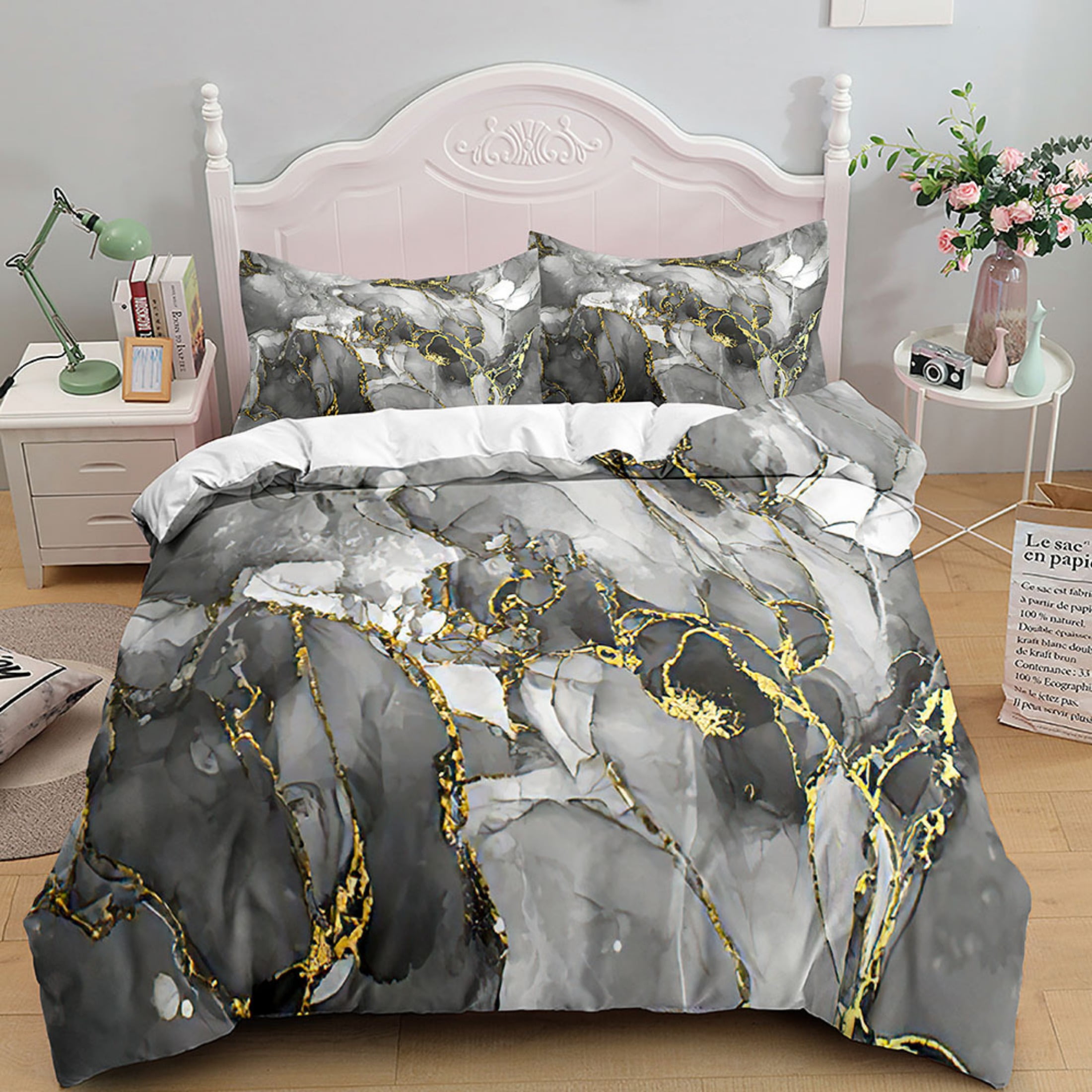 Marble Duvet Cover Set Bedding Set Stone Marble Comforter Cover For ...