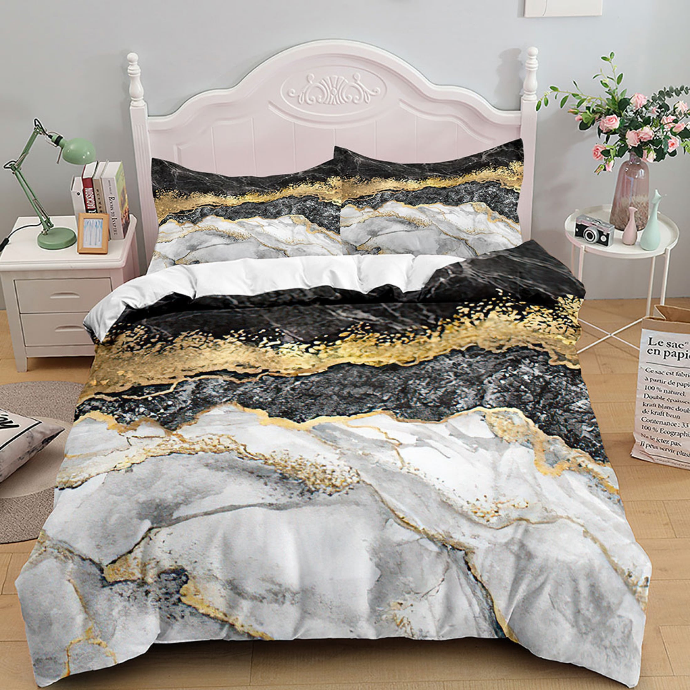 Marble Duvet Cover Set Bedding Set Stone Marble Comforter Cover For ...